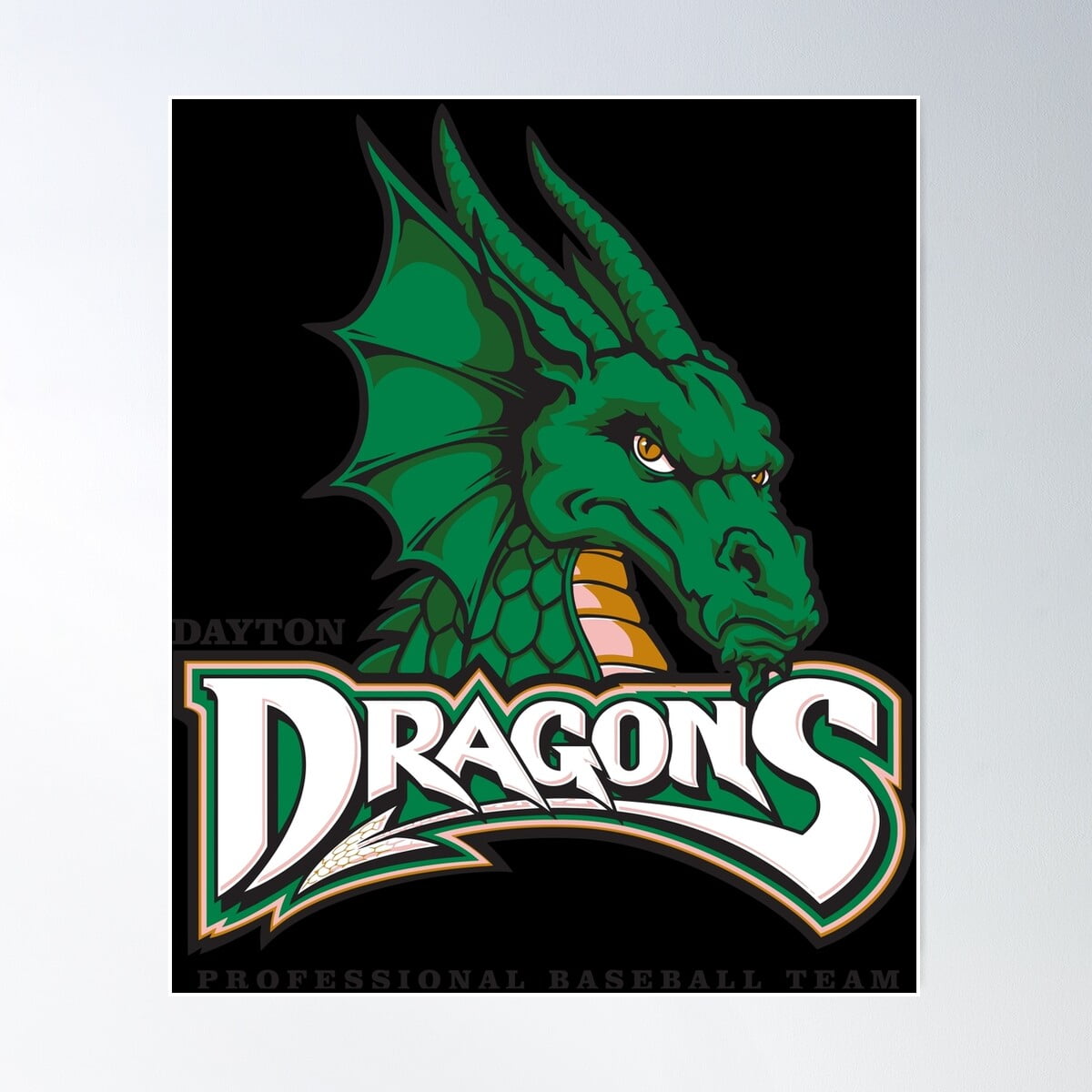 Like-Dayton Dragons-Baseball Poster Wall Art, Modern Wall Decor For ...