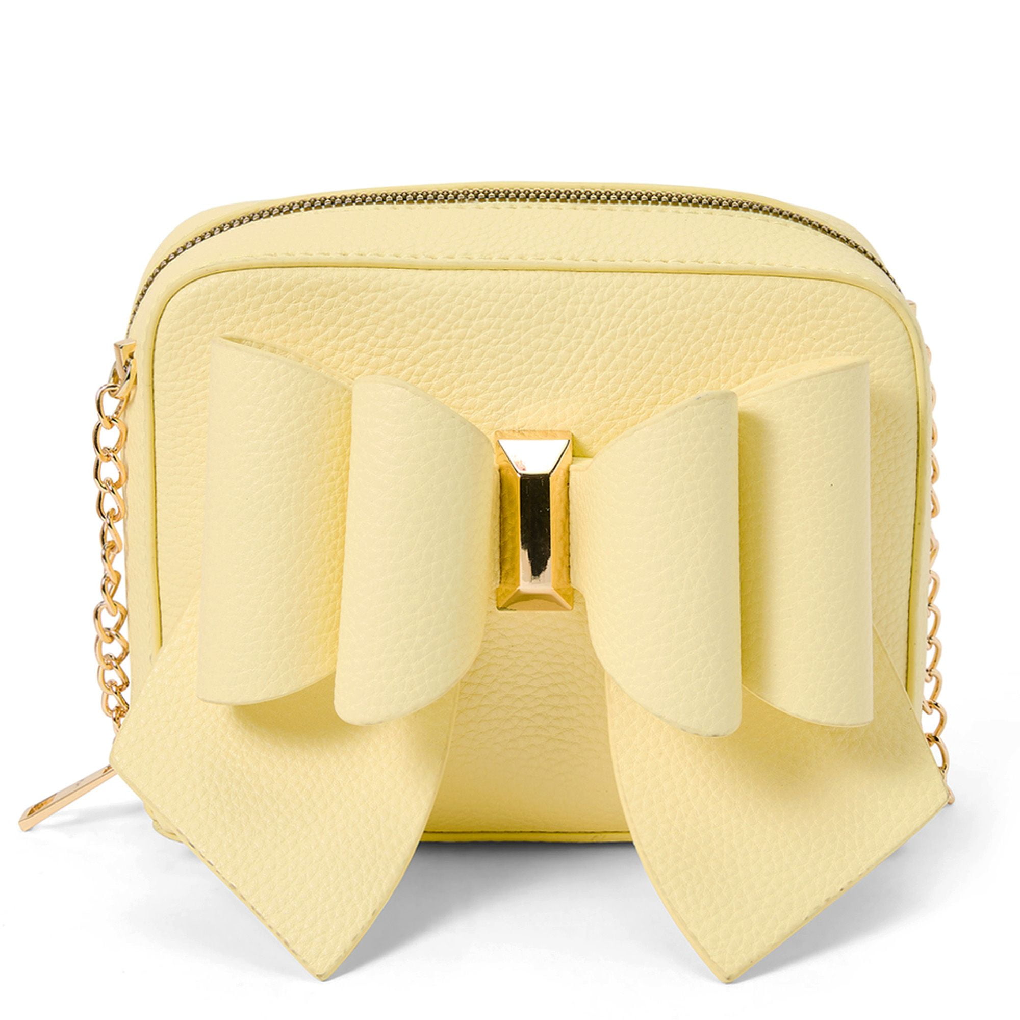 Like Dreams Women's Vegan Leather Boxy Bow Crossbody Bag, Yellow ...