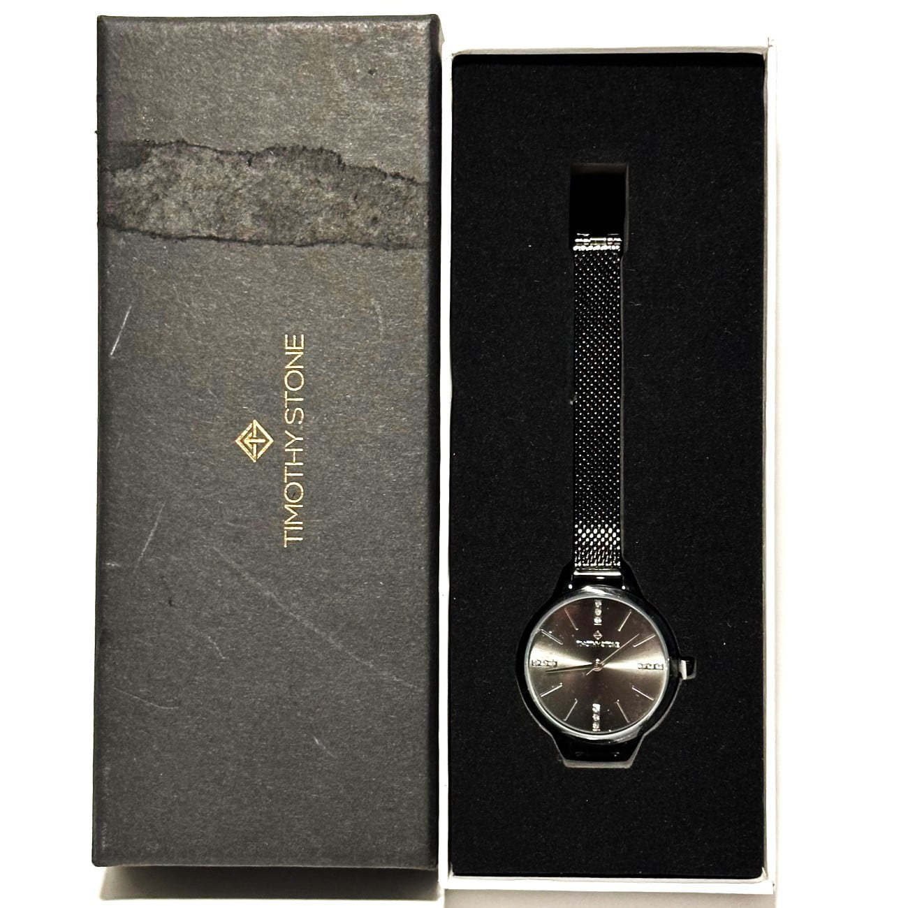 Like New - Timothy Stone Oxford Polished Black Watch *Imperfect Box ...
