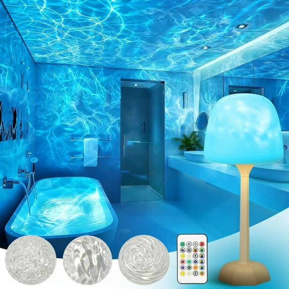 -Like Shower Lamp Bathroom Lamp Wave Projector Light with 16 Colors ...