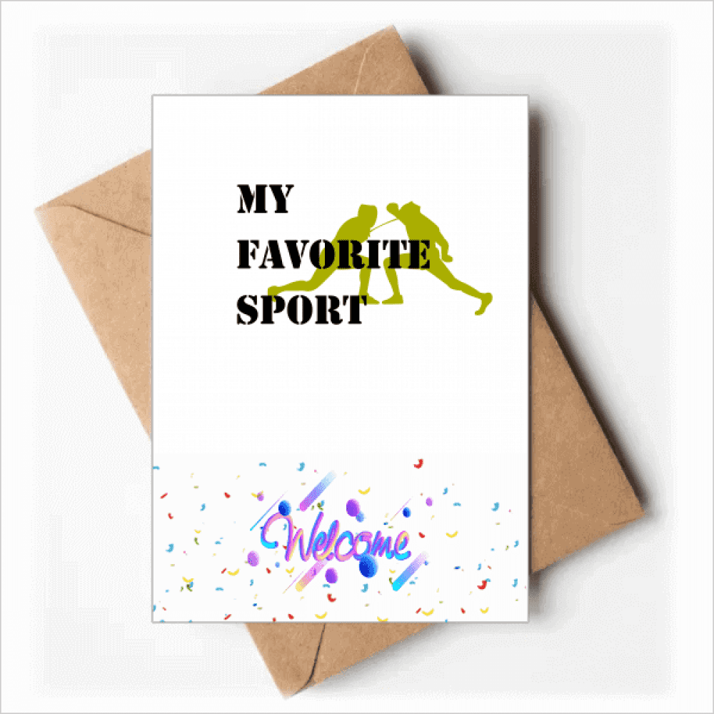 Like Sports Fitness Balanced Fencing Welcome Back Greeting Cards ...