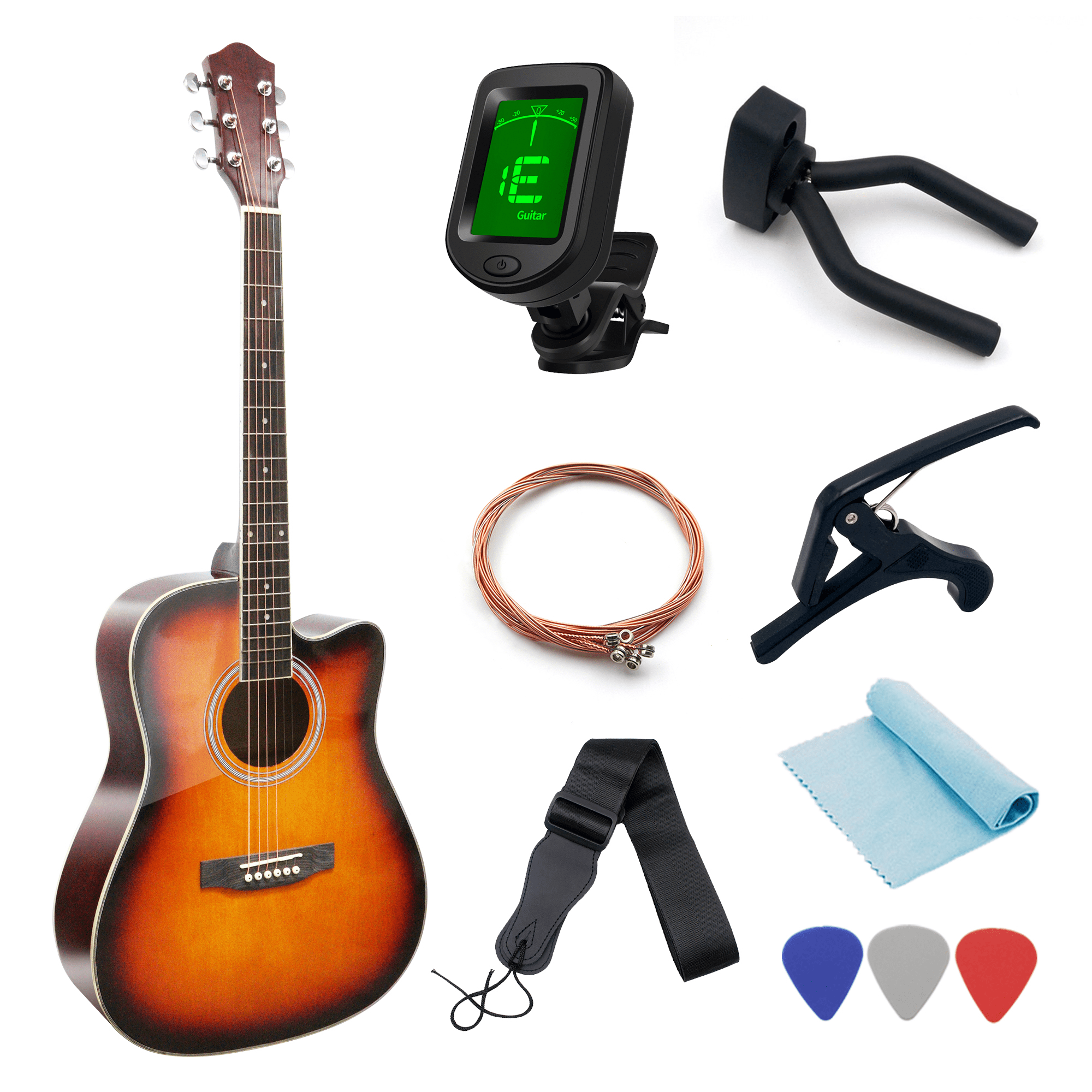 Likegreen 41" Acoustic Guitar Package, Basic Starter Kit for Adult Teen ...