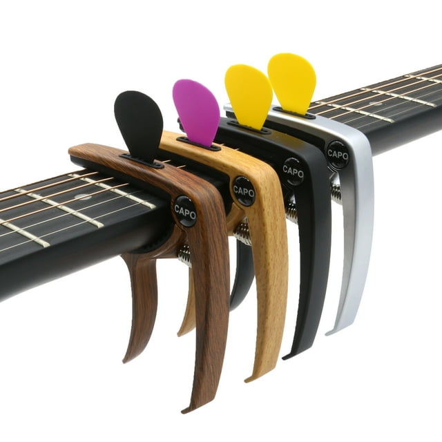 Likegreen Guitar Capo 3in1 Metal Capo with Pick Holder and 2Picks Clip ...