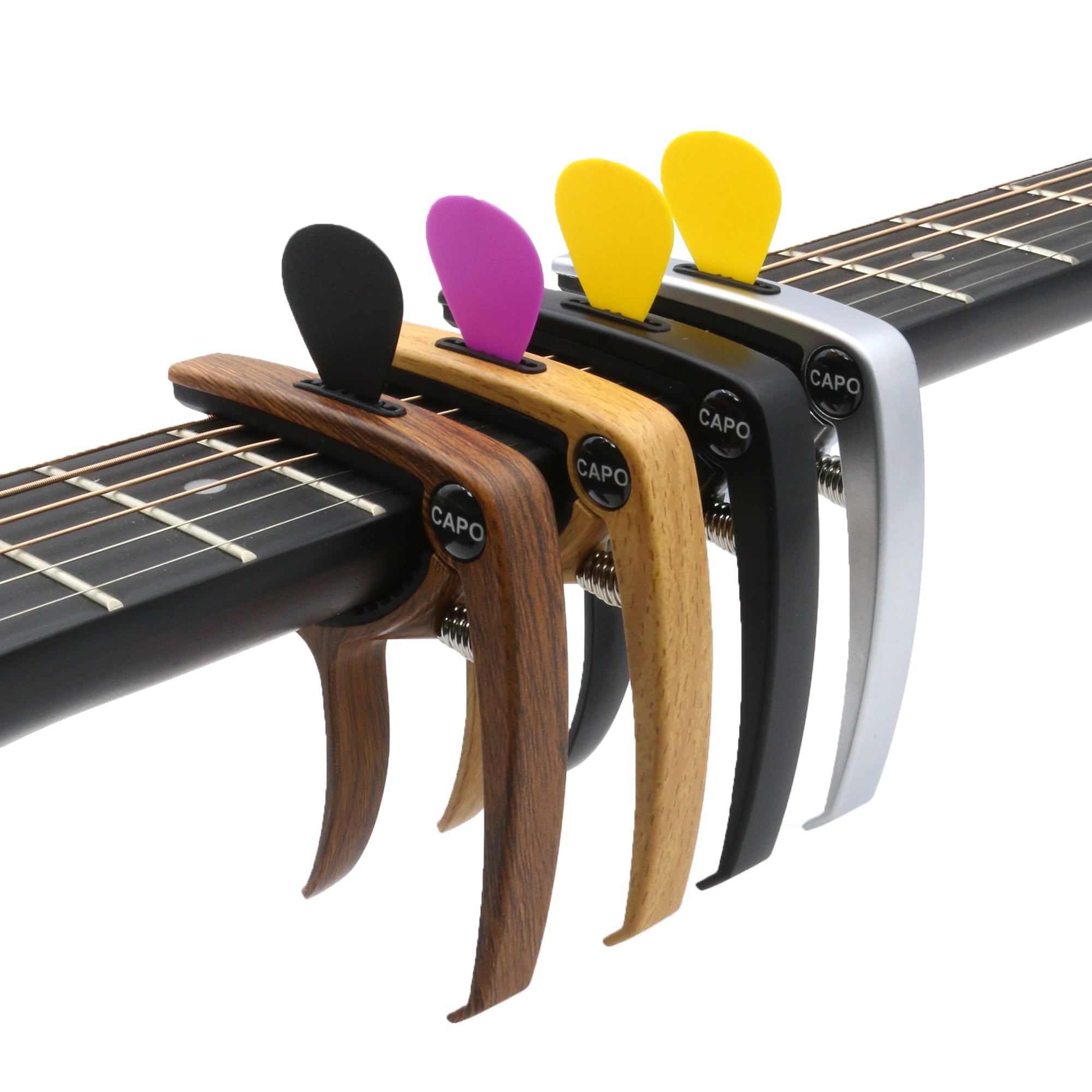 Likegreen Guitar Capo 3in1 Metal Capo with Pick Holder and 2Picks Clip ...