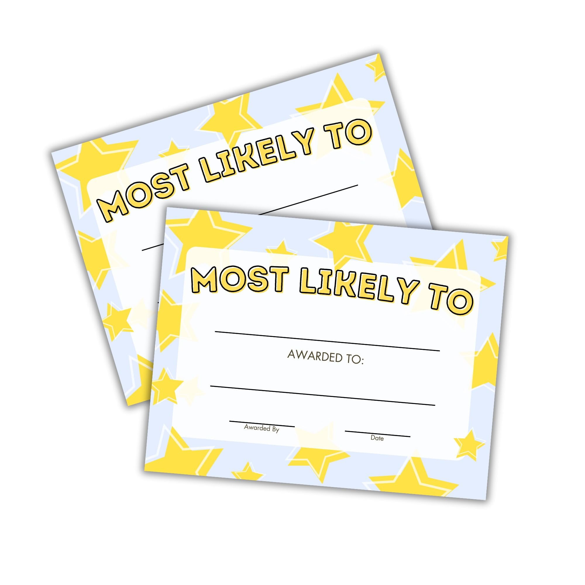 Most Likely to Superlative Award Certificate 50 pk 8.5x11 End of Year ...