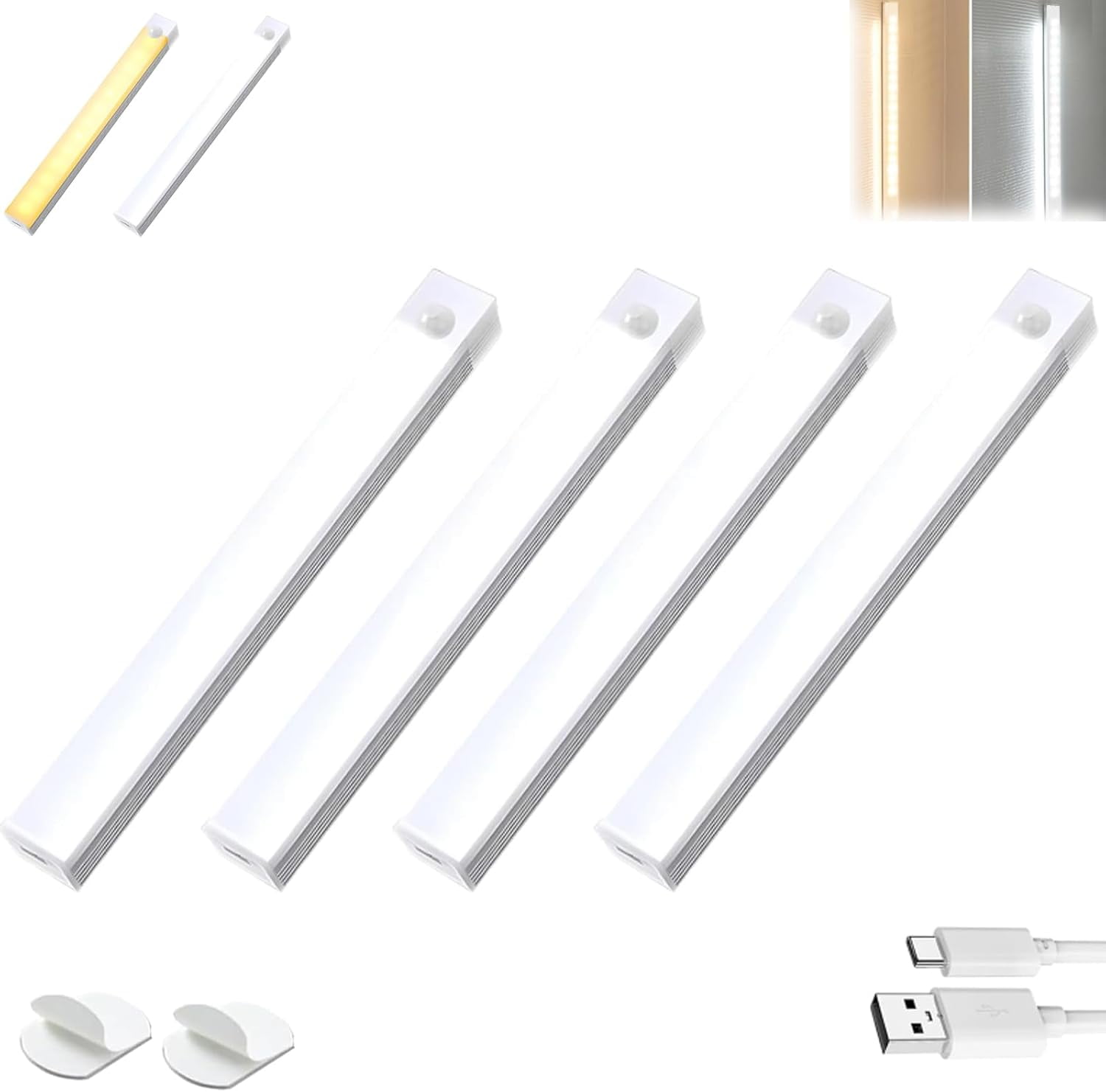Likewisea LED Lights Rechargeable, Punch Free Smart Motion Sensor ...