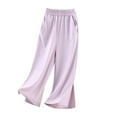 Likimi Children Girls Pants Lightweight Wide Leg Solid Color Loose ...