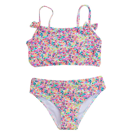 Likimi Kids Girls Two Piece Swimsuits Floral Print Spaghetti Strap ...