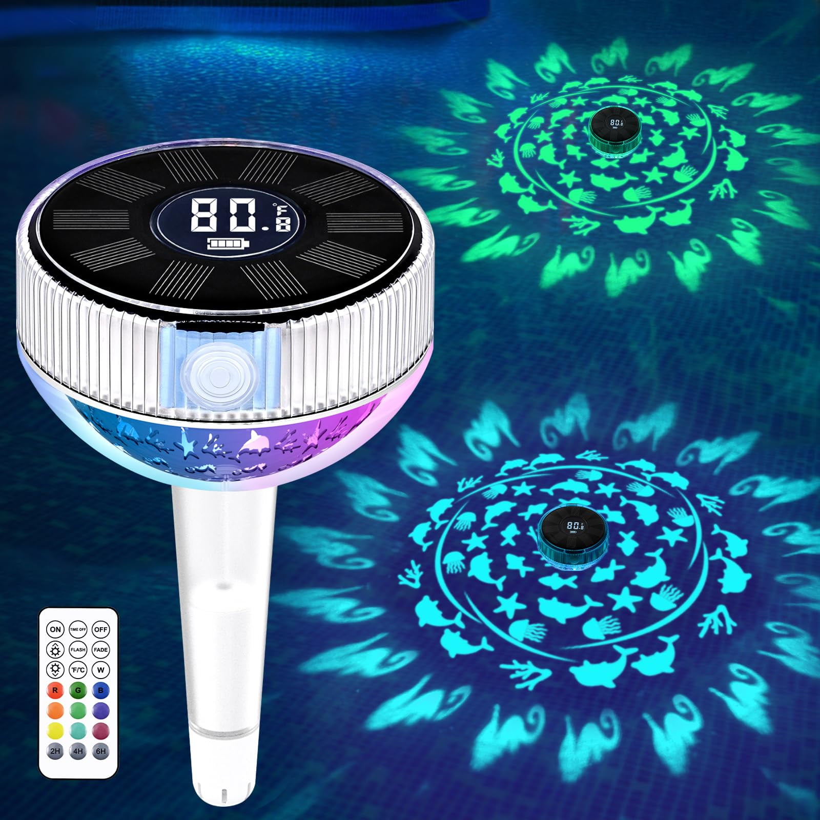 Likiyol 2025 Upgrated Solar HMF23 Digital Pool Thermometer Floating ...