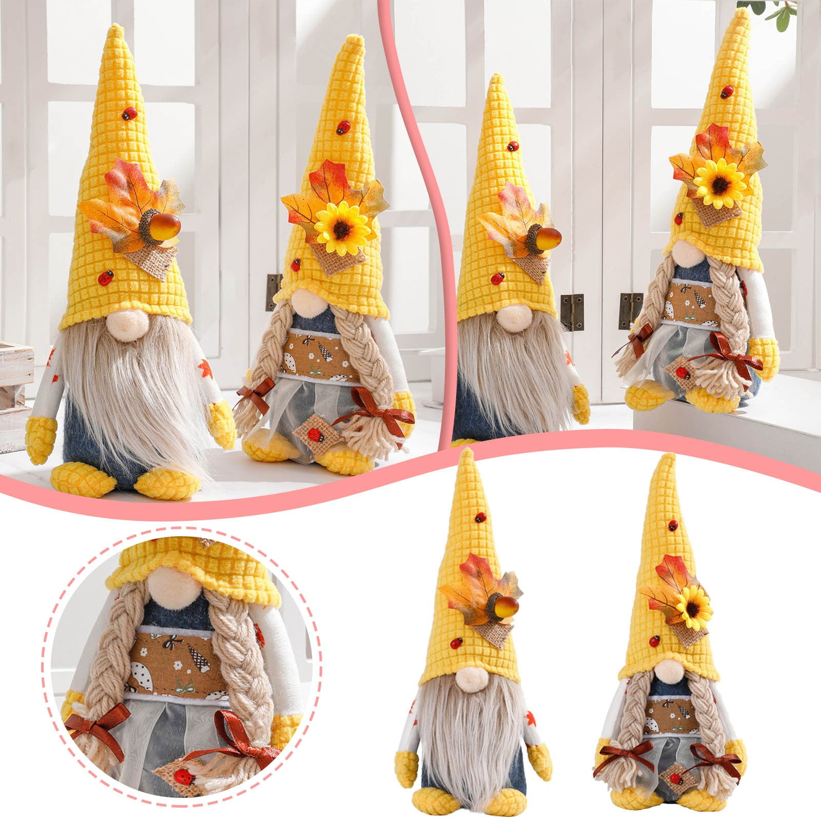 Likthione 50% off Clear!Faceless Old Man Dwarf Doll Sitting Figure Doll ...