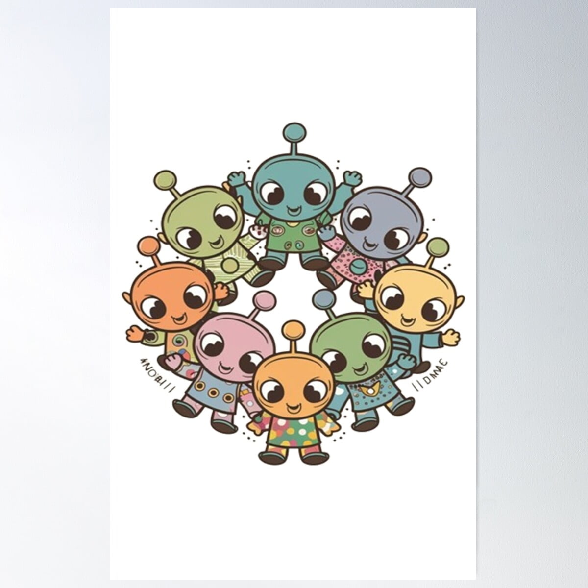 Lil Aliens Poster Wall Art, Modern Wall Decor For Living Room Bedroom ...