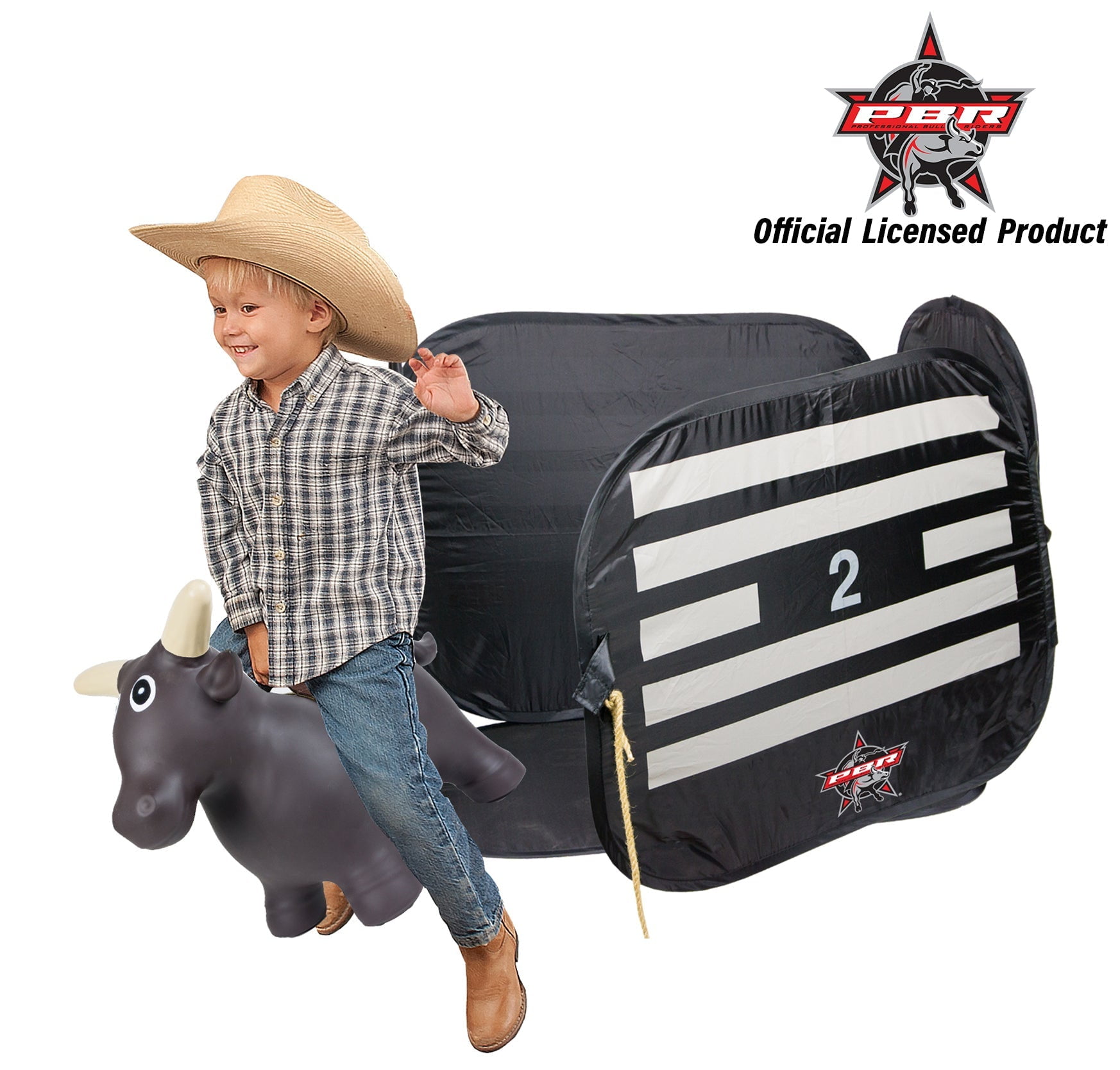 PBR Lil' Bucker Bull & Bucking Chute Rubber Toy for Kids - Walmart.com