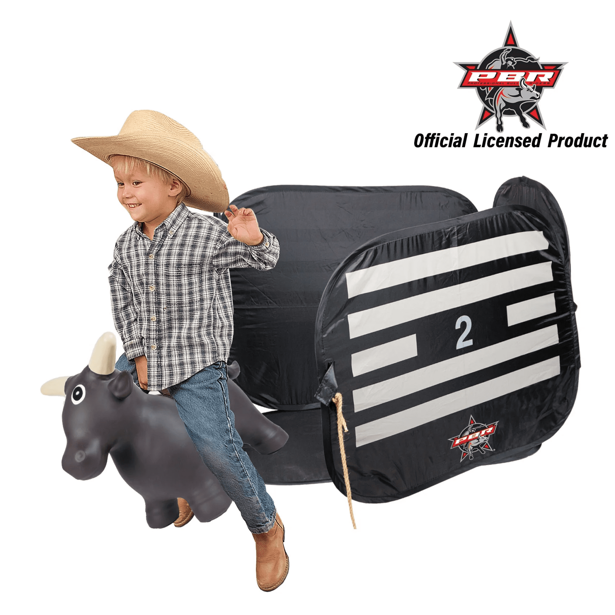 PBR Lil' Bucker Bull & Bucking Chute Rubber Toy for Kids - Walmart.com