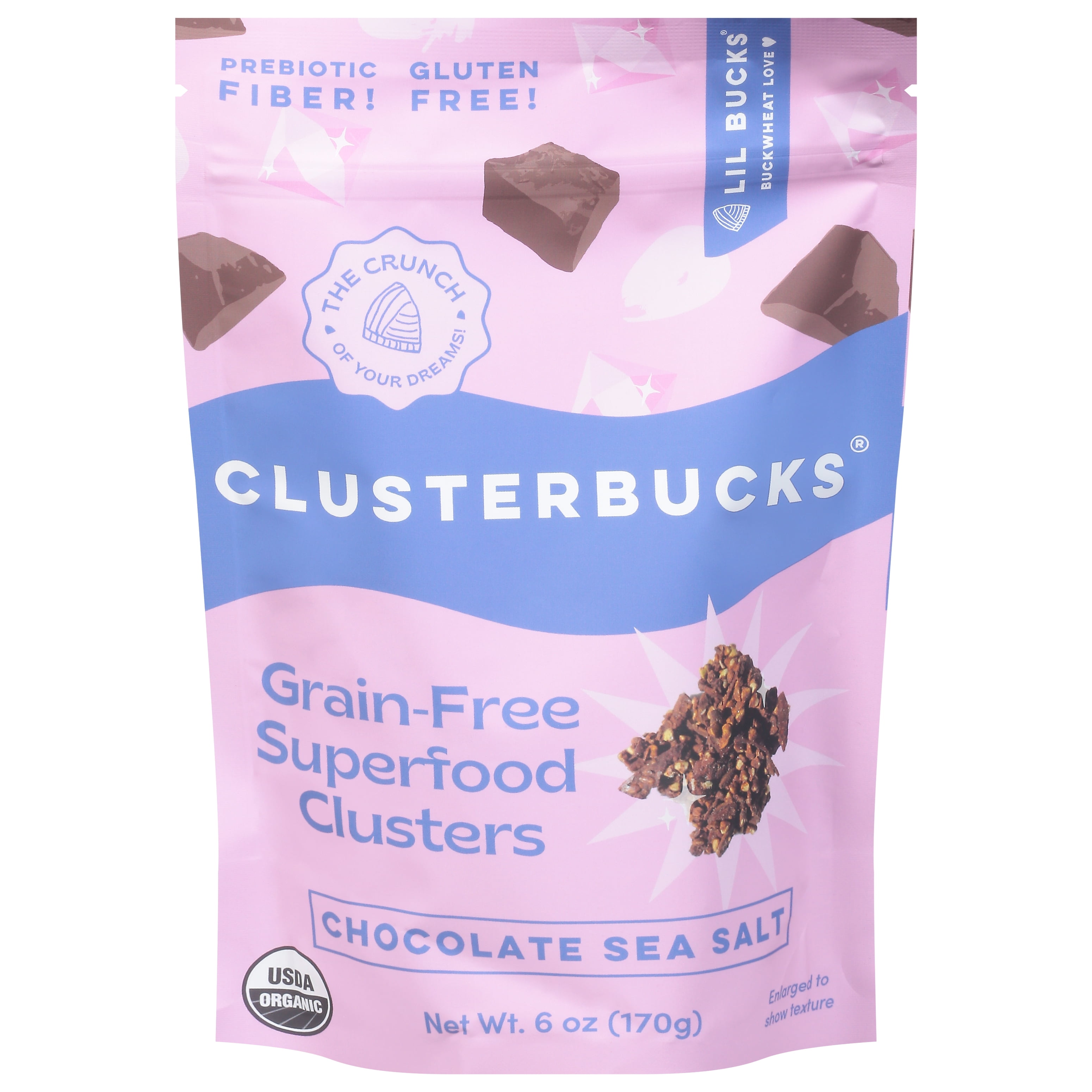 Lil Bucks Clusters Chocolate Sea Salt 6 oz (Pack Of 6) - Walmart.com