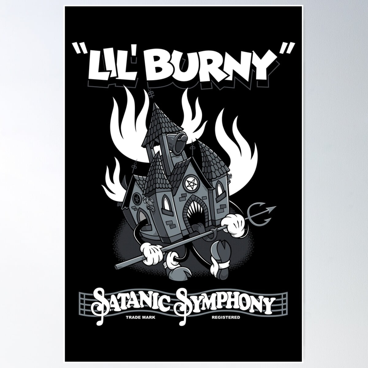Lil Burny - Satanic Symphonies - Vintage Cartoon Burning Church ...