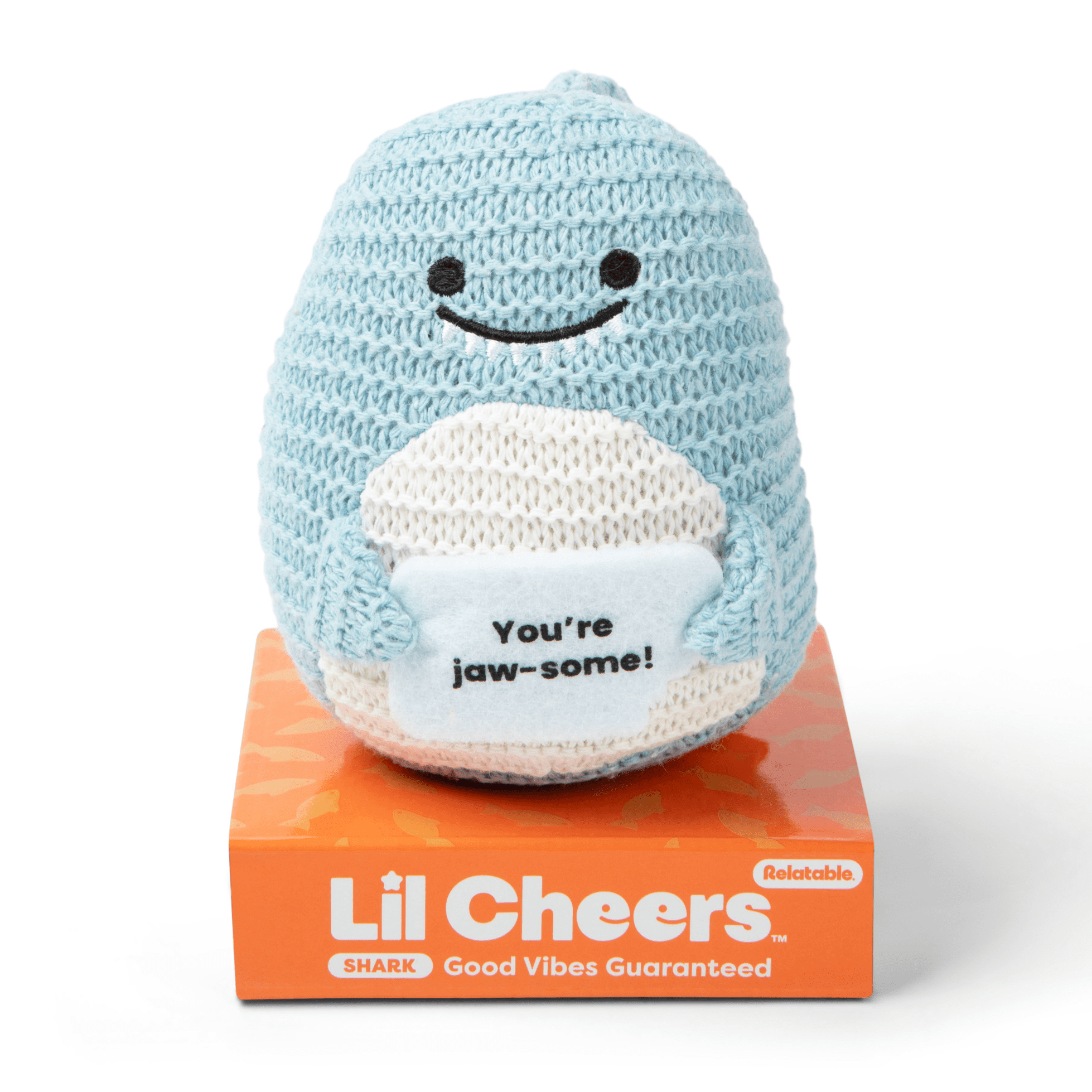 Lil Cheers Shark by Relatable, Crochet Plush with Positive Message ...