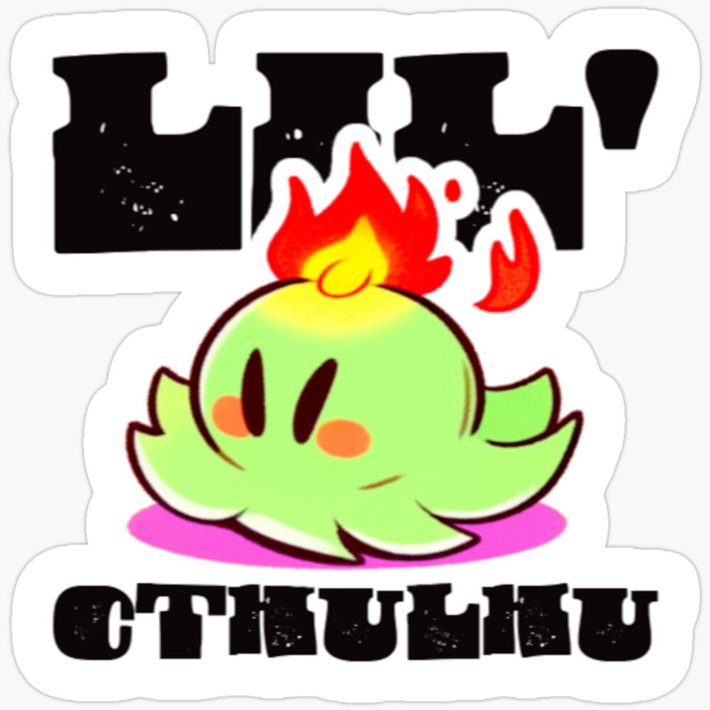 Lil' Cthulhu Logo Sticker Phone Decal Water Bottle Stickers Car Decals ...