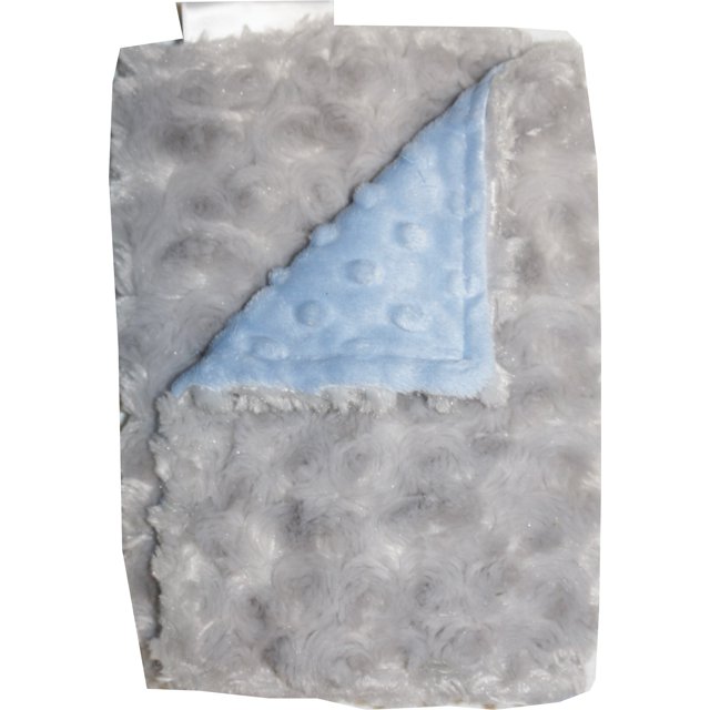 Lil' Cub Hub Baby Blue Dimple Dot/Silver Rosebud Swirl Solid Burp Cloth ...