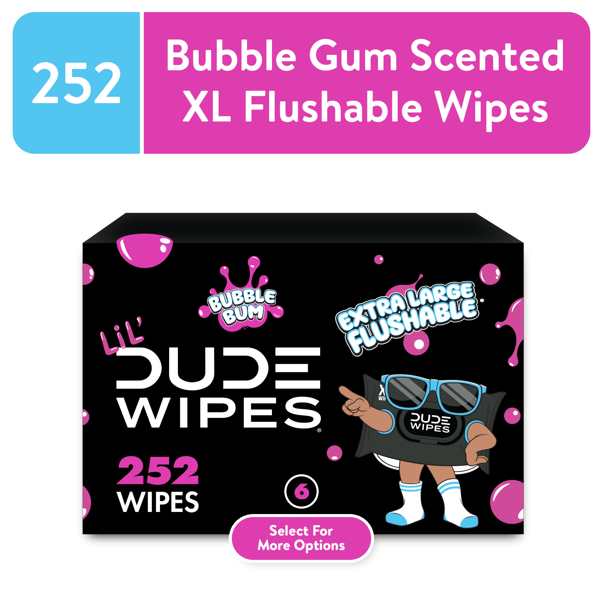 Brandclub LiL DUDE Wipes Extra Large Bubble Bum Flushable Wet Wipes