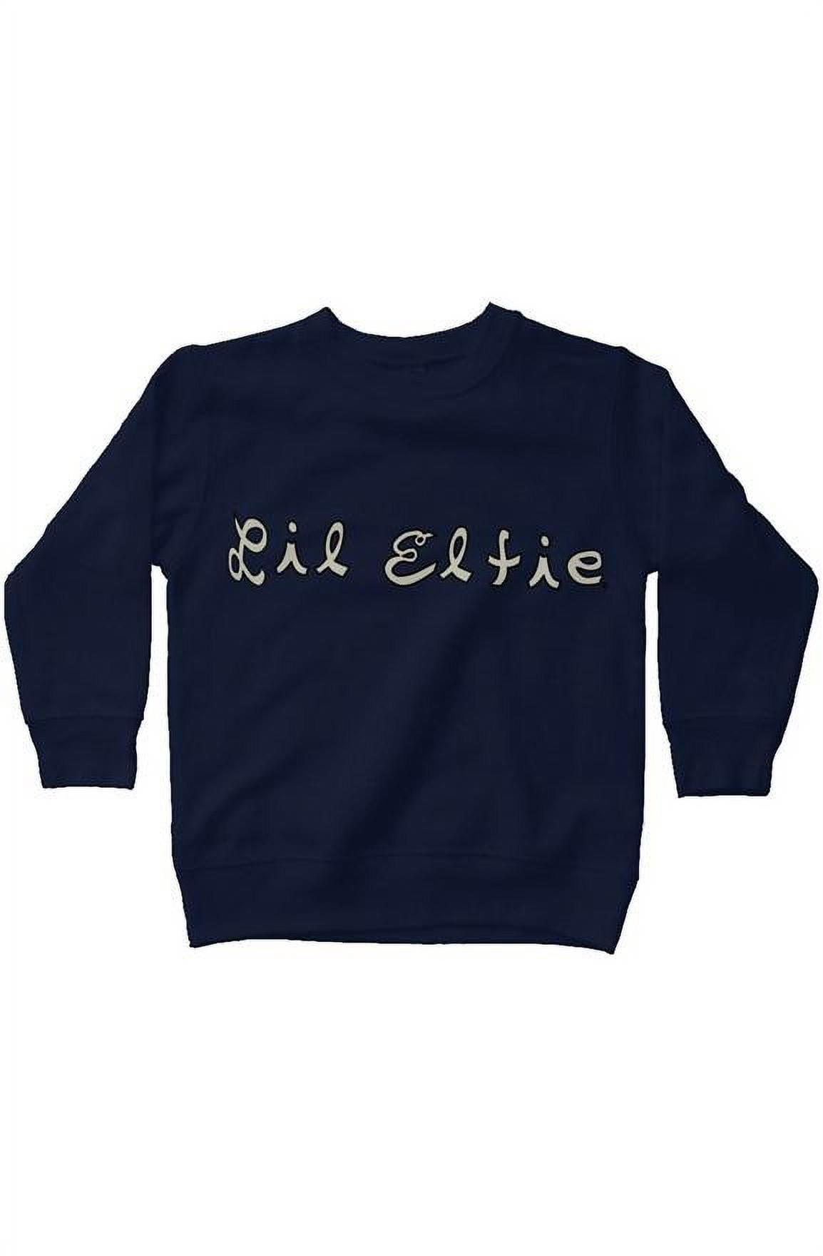 Lil Elfie Cursive Logo on Navy (dark blue) Kids Fleece Sweatshirt ...