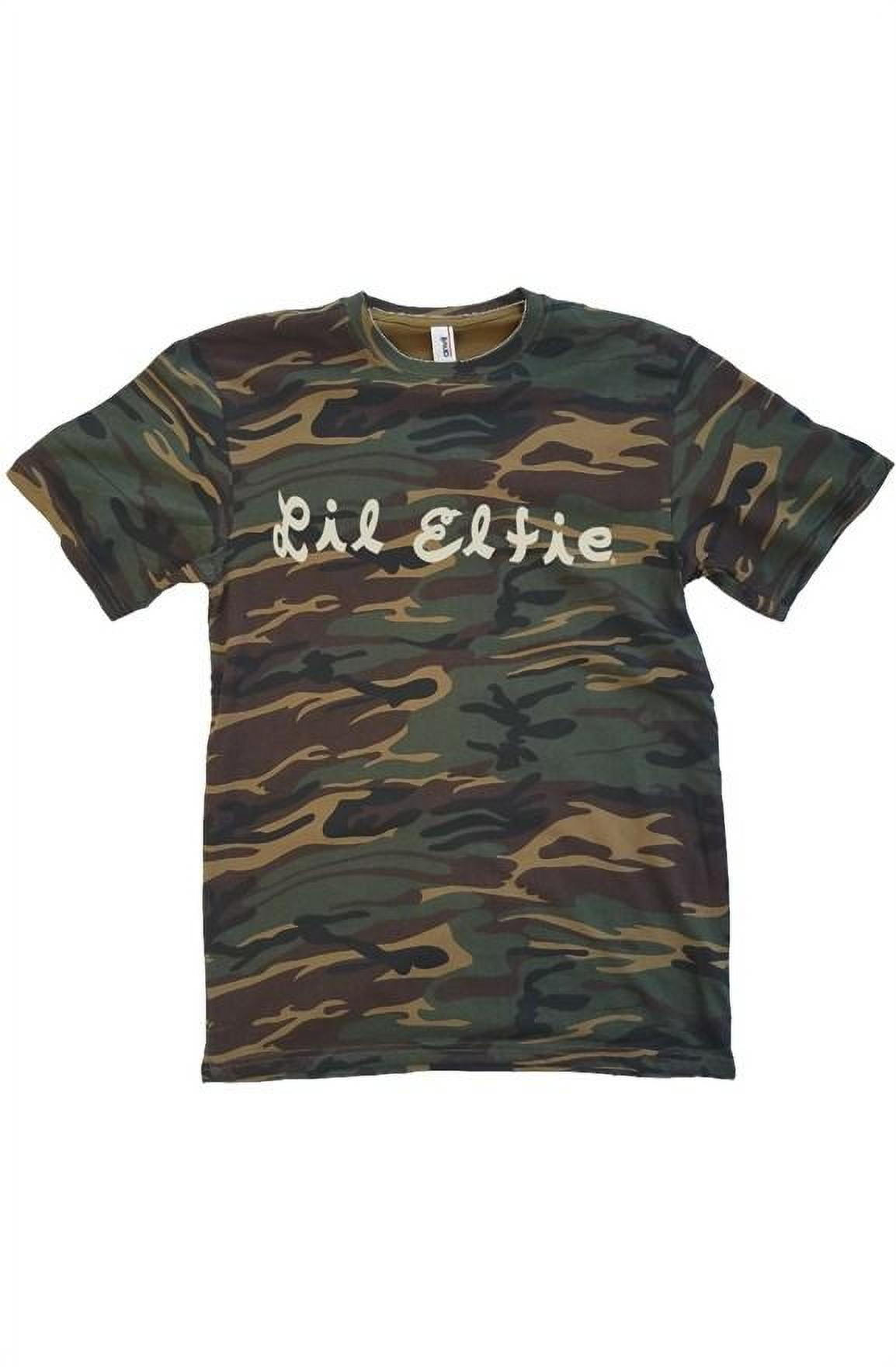 Lil Elfie Grey Cursive Logo on Anvil Camo T Shirt - Walmart.com