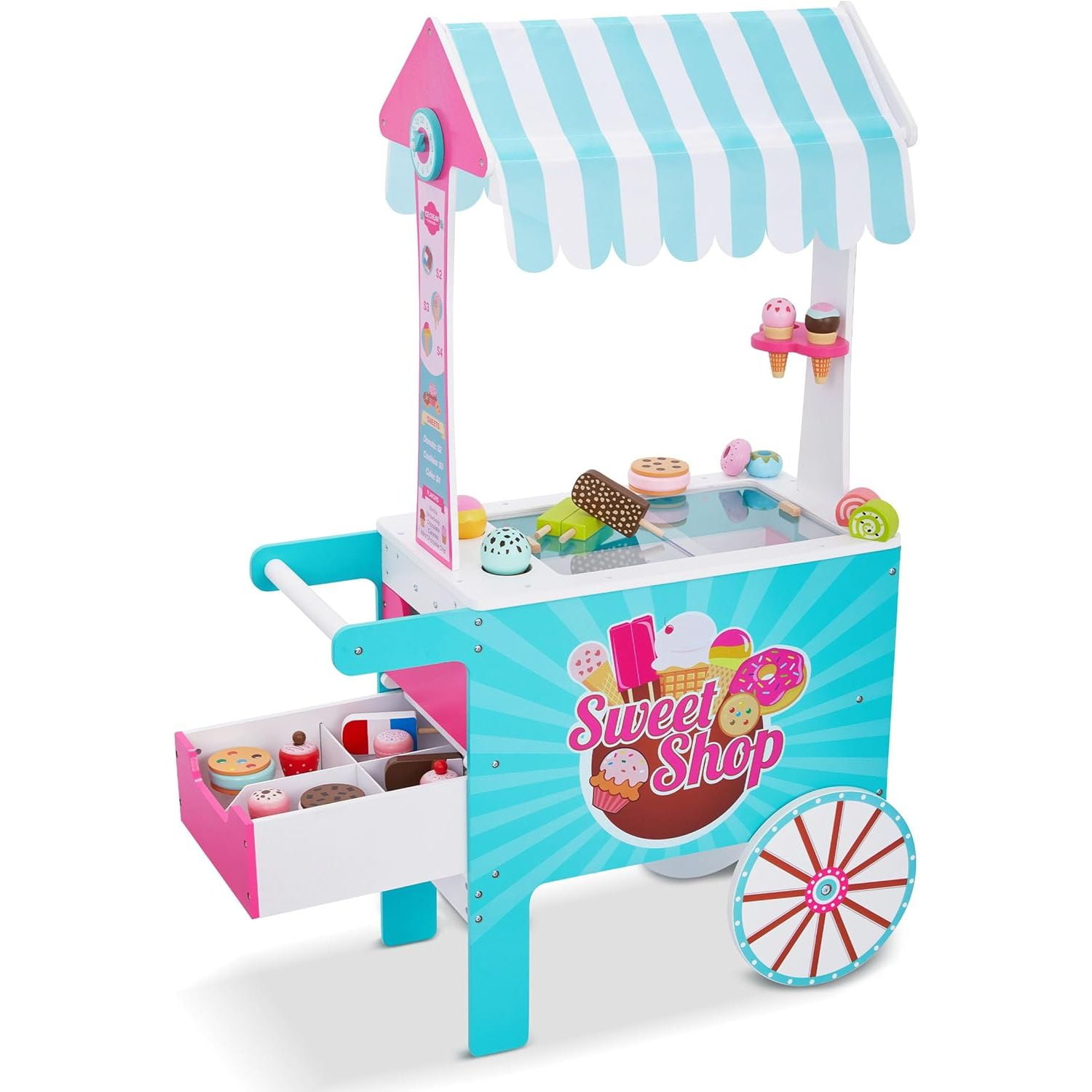 Lil' Jumbl Wooden Sweet Treats Playset, Pretend Ice Cream Cart for Kids - Walmart.com