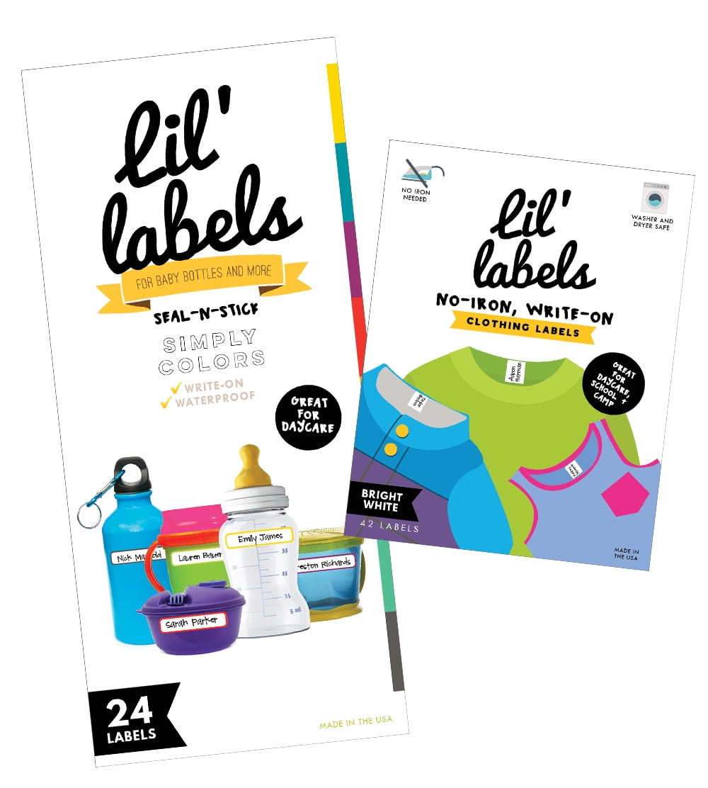 Lil' Labels Daycare Waterproof Labels Value Pack: Baby Bottle Labels ...