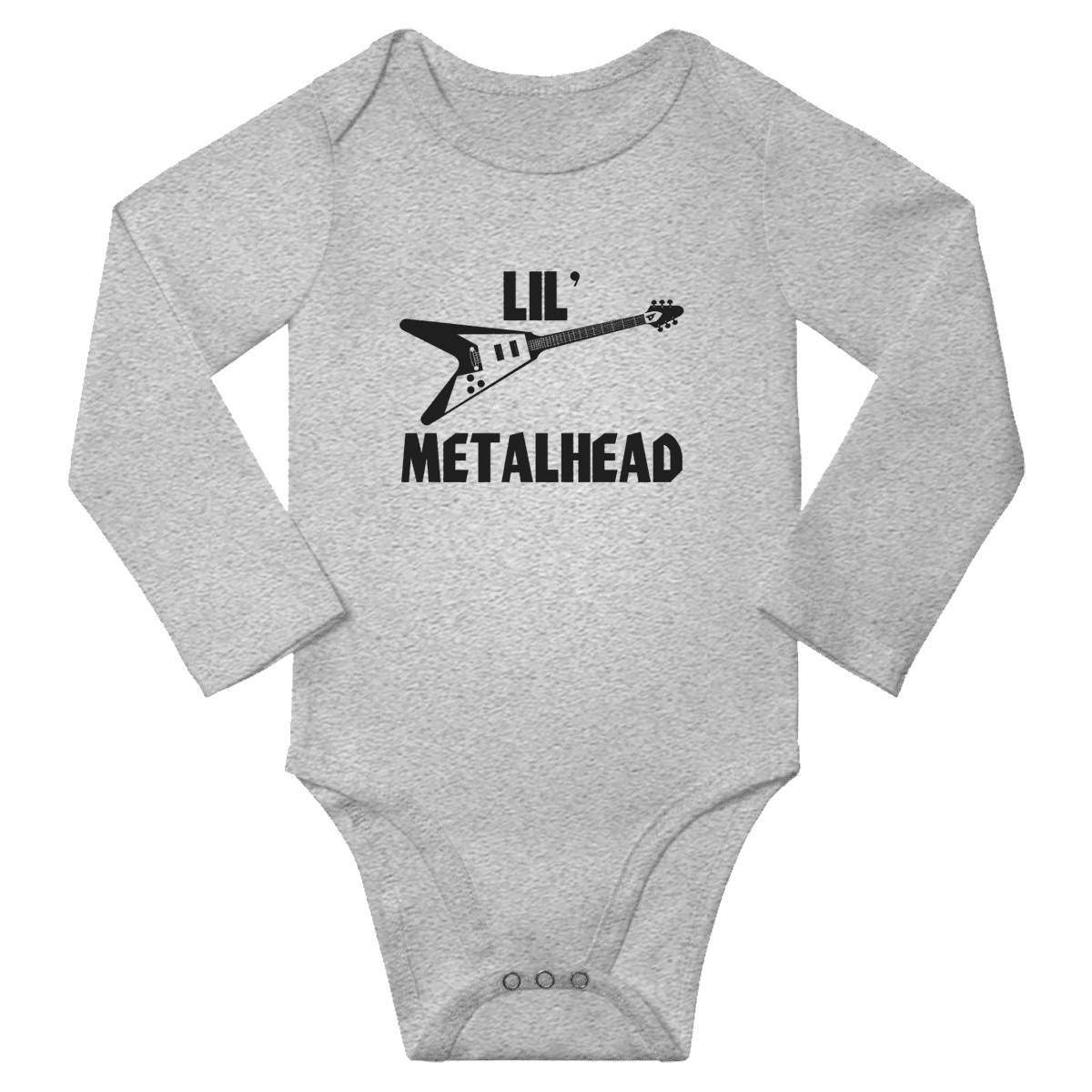 Lil' Metalhead Electric Guitar Music Enthusiast Funny Baby Long Sleeve ...