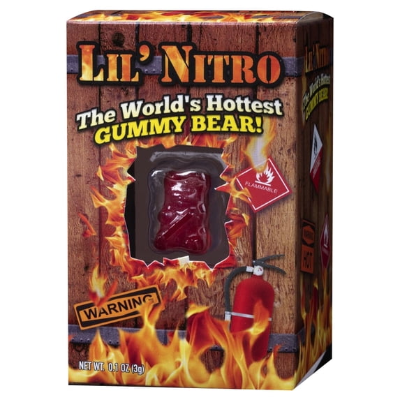 Flamethrower Candy Lil' Nitro Gummy Bear, Spicy Chili Extract, 9 ...