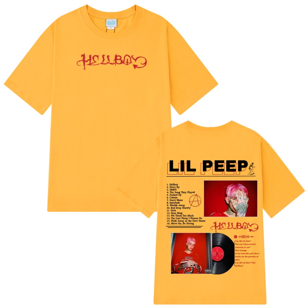 Lil Peep Crybaby Hellboy Cotton T - Shirt - Unisex Oversized Hip Hop Style Short Sleeve Tee ...