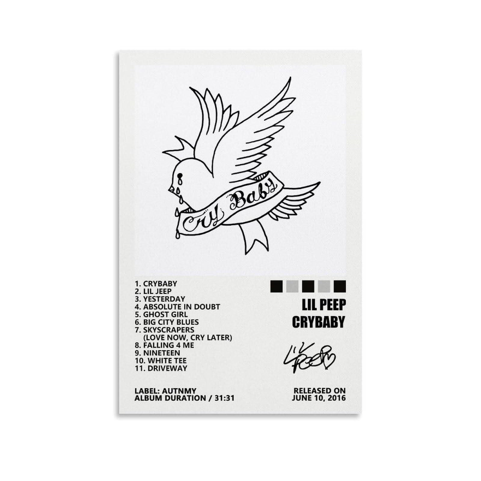 Lil Peep Poster Crybaby Music Album Cover Posters For Room Canvas Wall ...