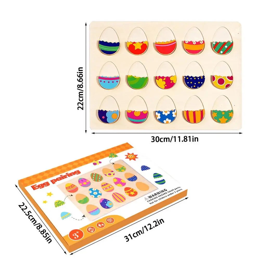 Color Match Game Colorful Wooden Egg Shape Matching Toys Educational ...