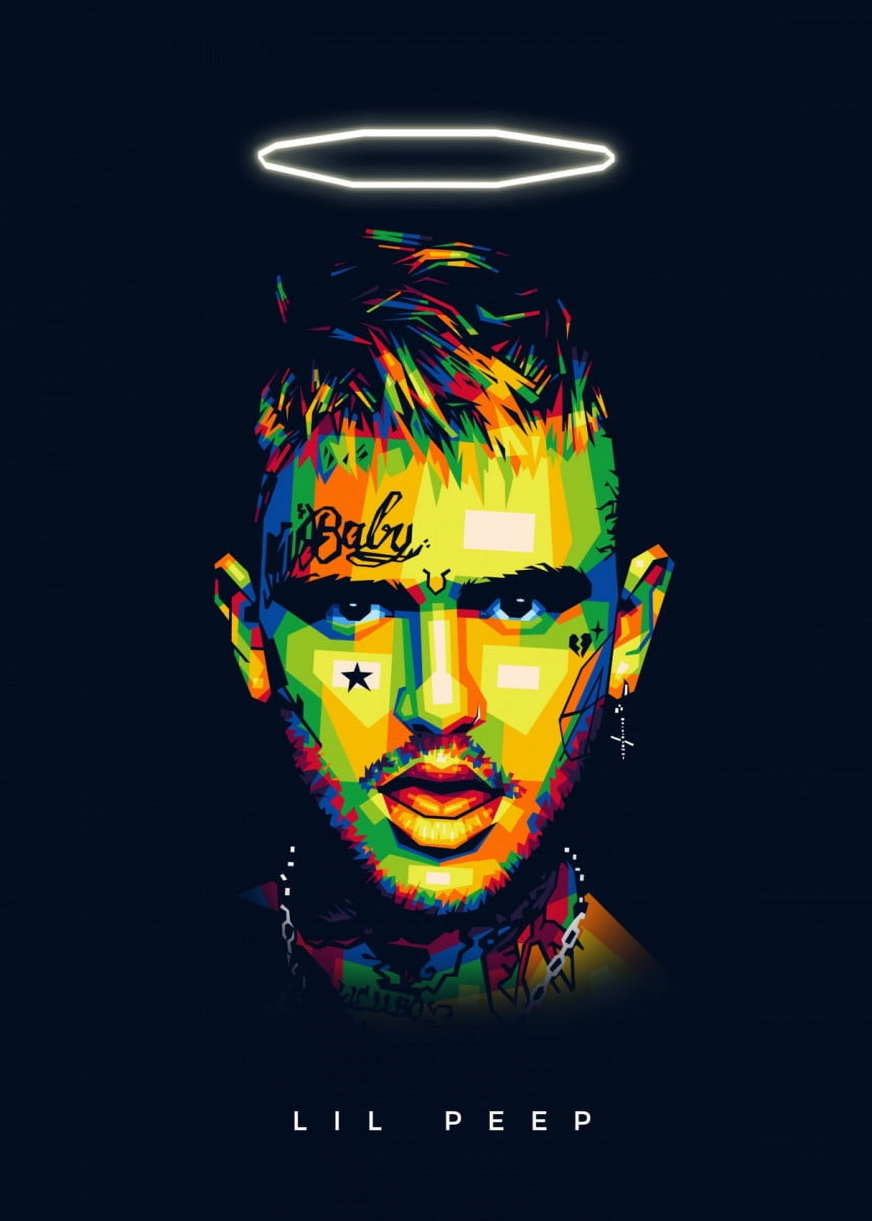 Lil Peep - Rapper And Singer Wpap – Poster - Poster Print - Wooden ...