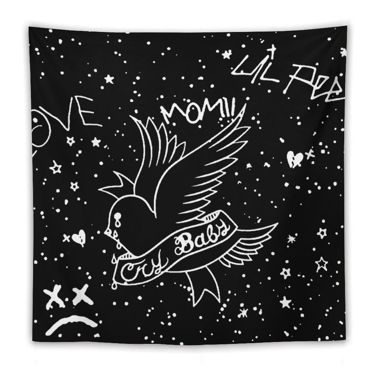 Lil Peep Tapestries Love Rapper funny tapestry cartoon character banner ...