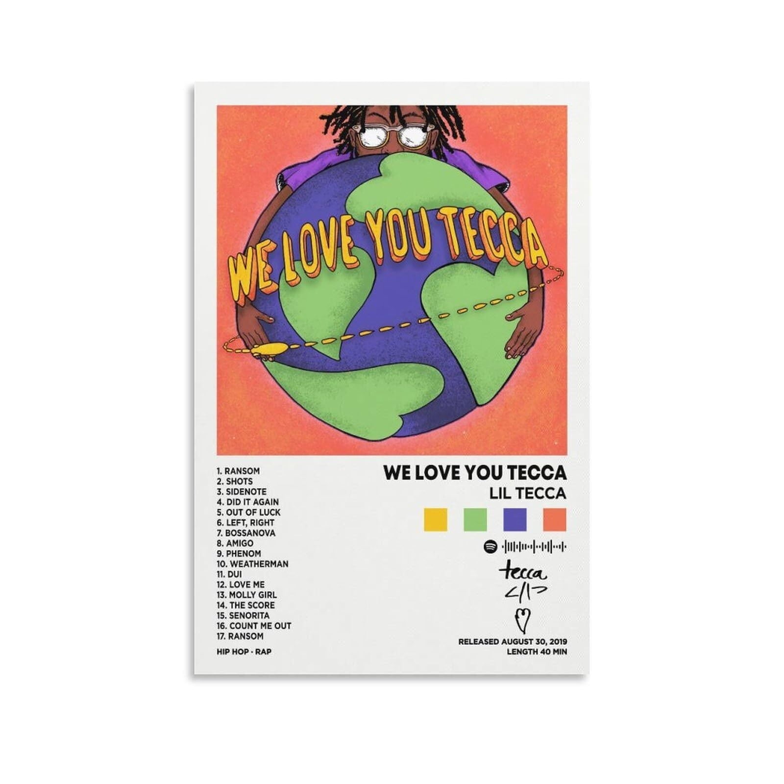 Lil Poster Tecca We Love You Tecca Album Cover Canvas Posters for Room ...