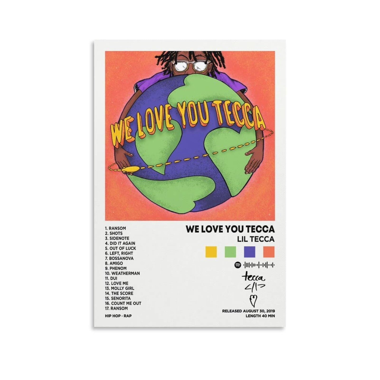 Lil Poster Tecca We Love You Tecca Album Cover Canvas Posters for Room ...