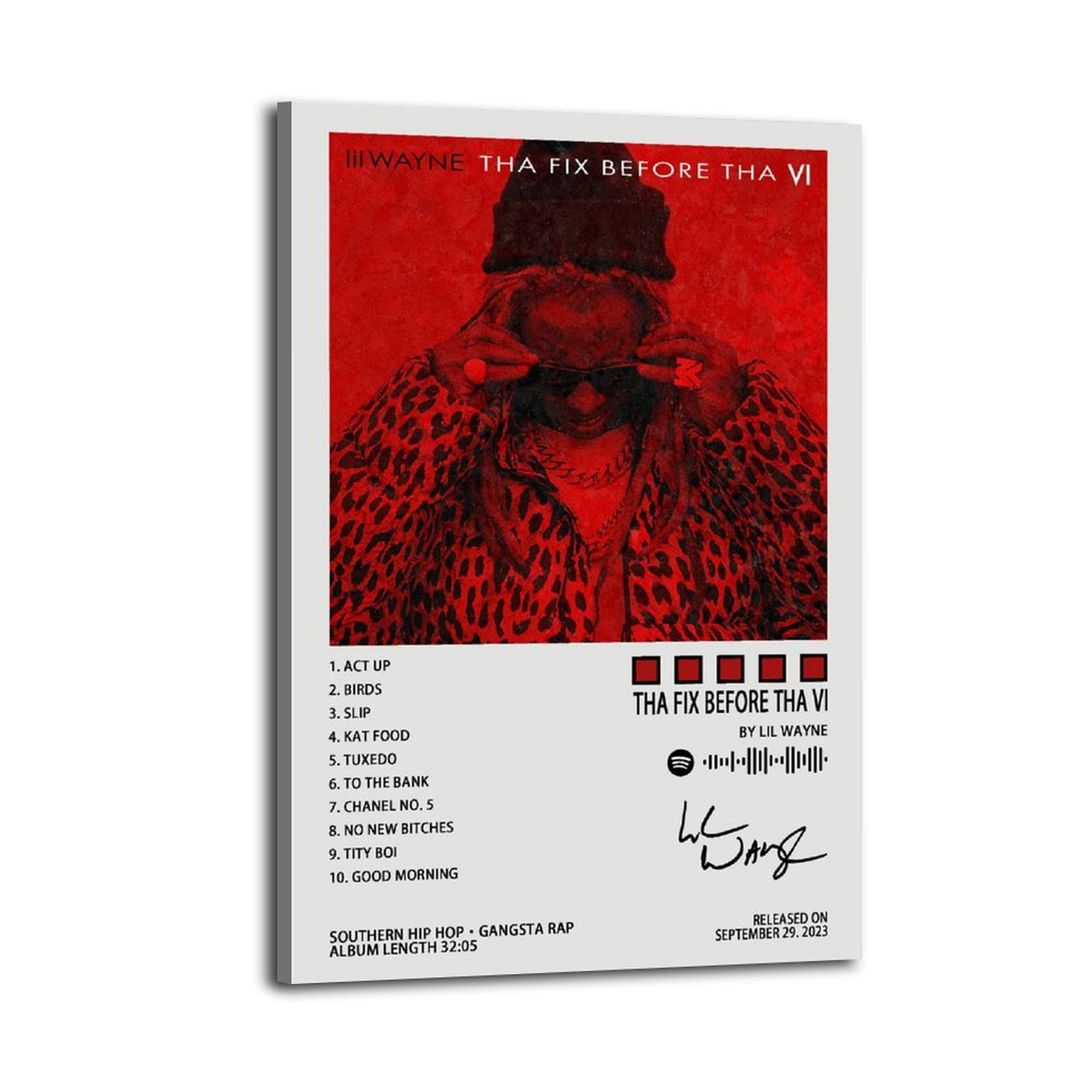 Lil Poster Wayne Tha Fix Before Tha VI Album Music Canvas Art Wall ...