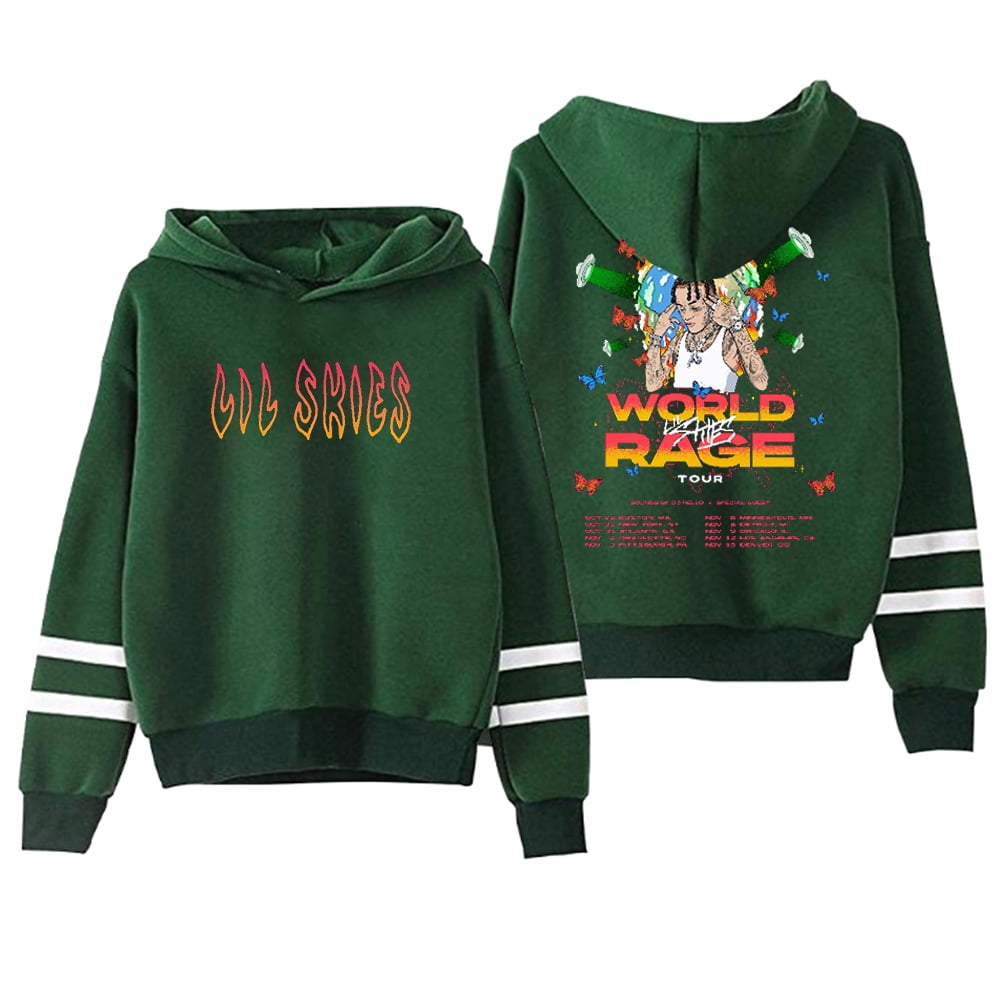 Lil Skies Hoodie 2023 World Rage Tour Merch Women Men Pocketless ...