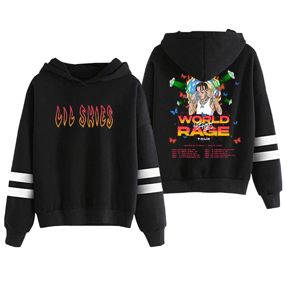 Lil Skies Hoodie 2023 World Rage Tour Merch Women Men Pocketless ...