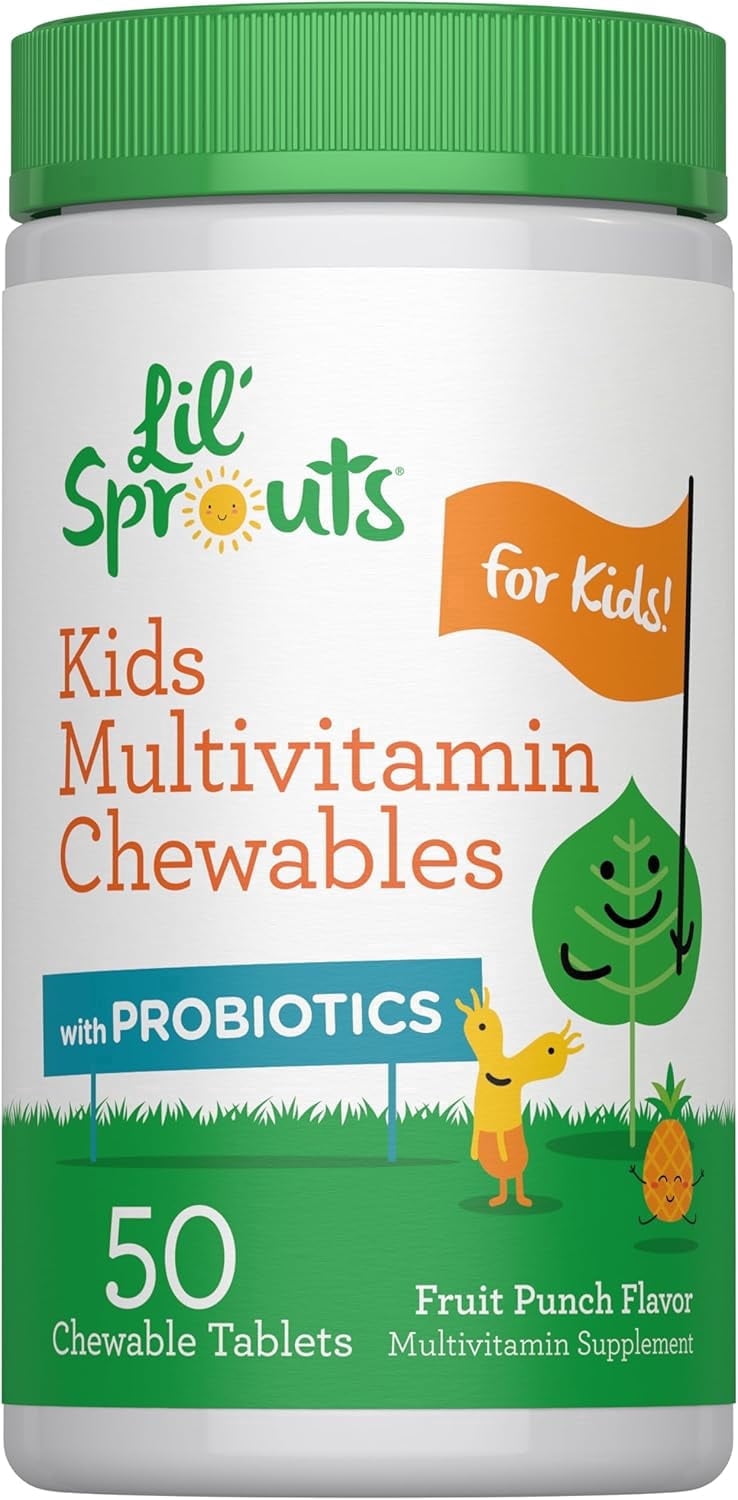 Lil' Sprouts Kids Multivitamin with Probiotics | 50 Chewable Tablets ...