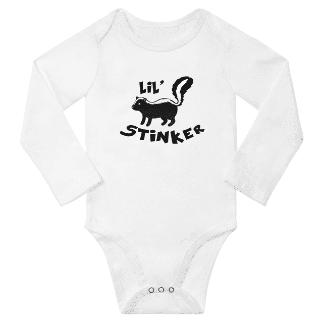 Lil' Stinker Skunk Funny Baby Long Sleeve One-pieces Boy Girl Unisex ...