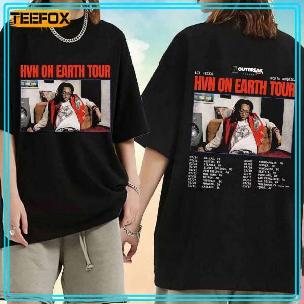 Lil Tecca HVN On Earth Tour 2024 Unisex T-Shirt - Walmart.com