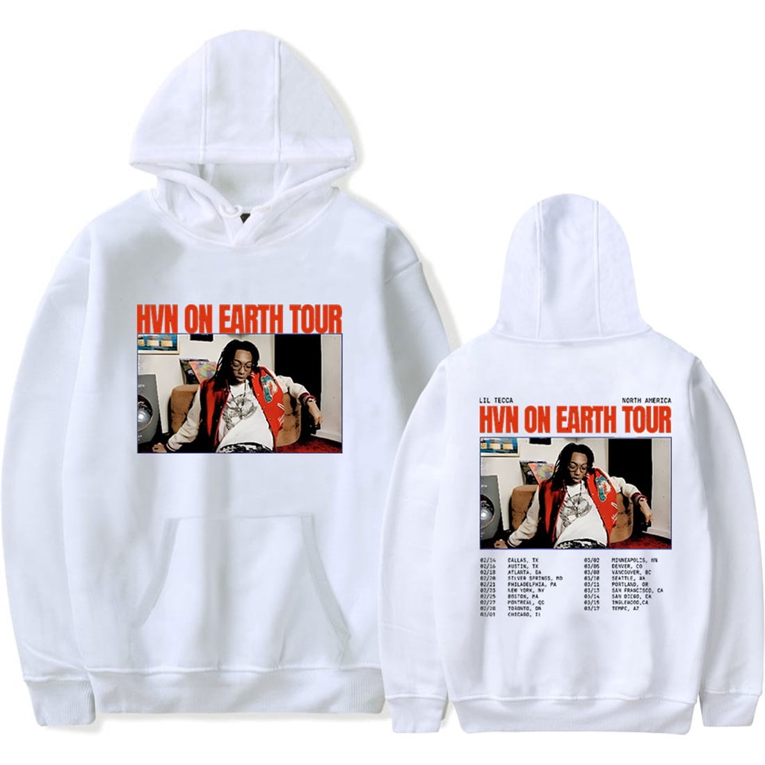 Lil Tecca Hoodie Hvn On Earth Tour 2024 Sweatshirt Cosplay Longsleeve ...