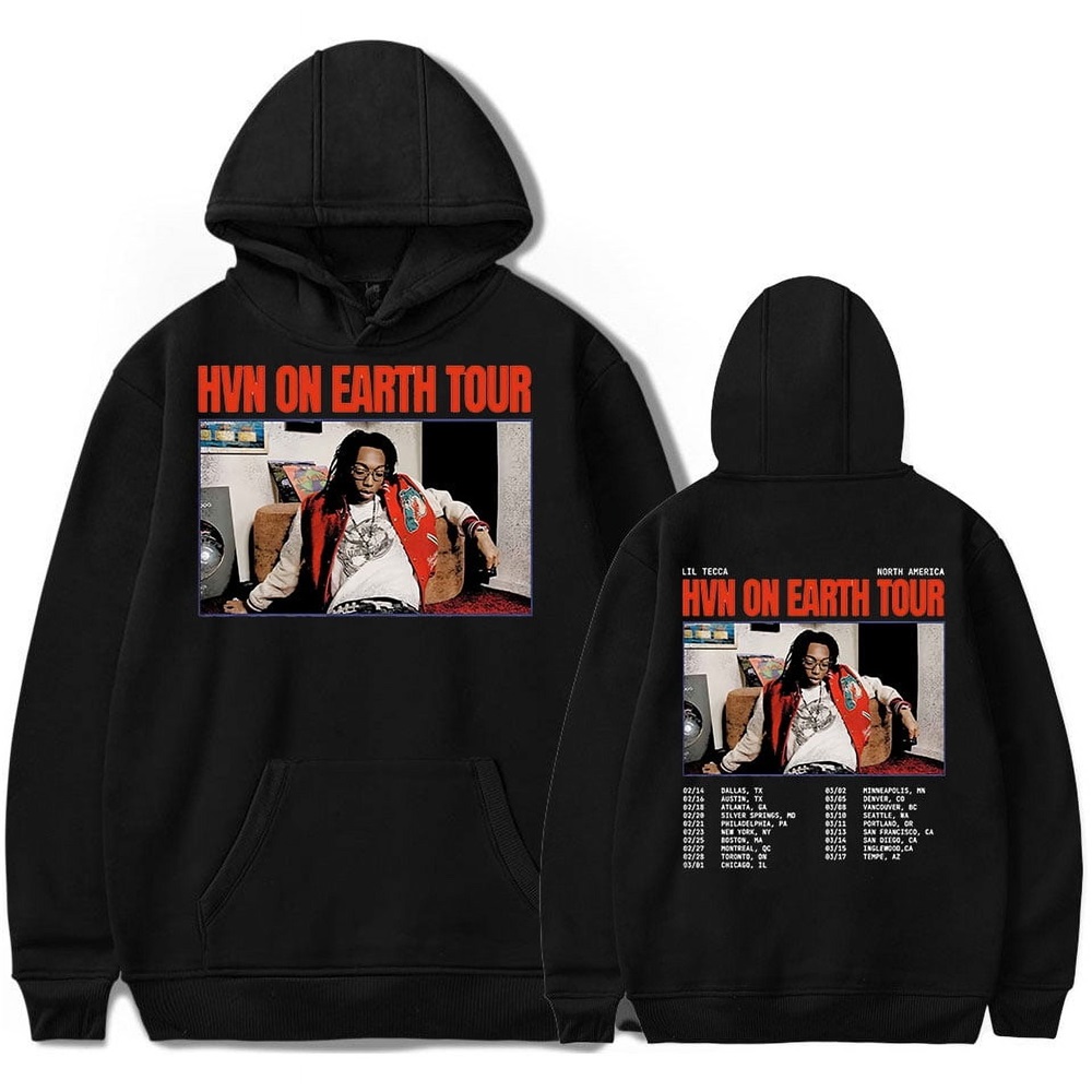 Lil Tecca Hvn On Earth Tour Merch Hoodie Men's And Women's Casual Long ...