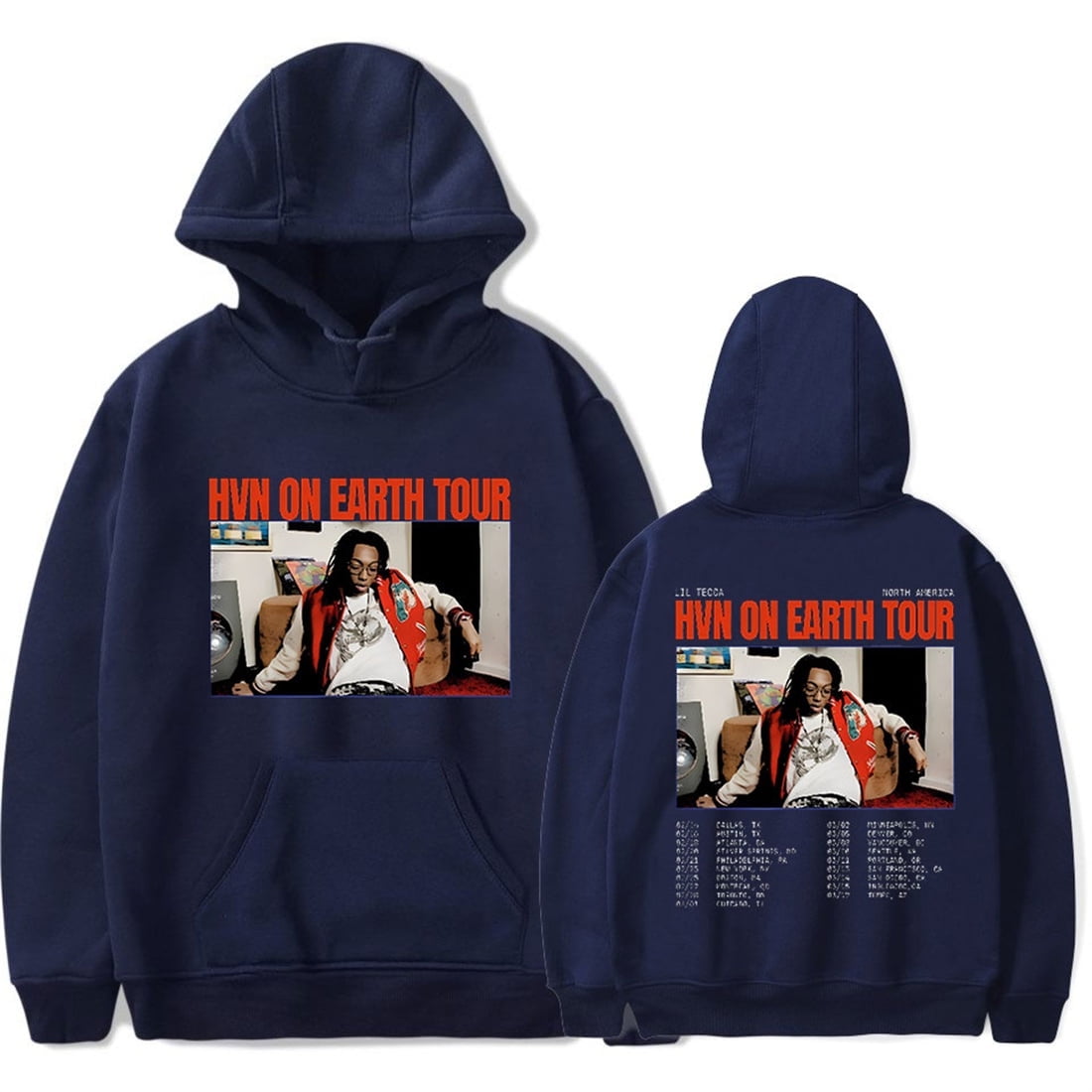 Lil Tecca Merch Hoodie Hvn On Earth Tour 2024 Photo Printed Sweatshirt ...
