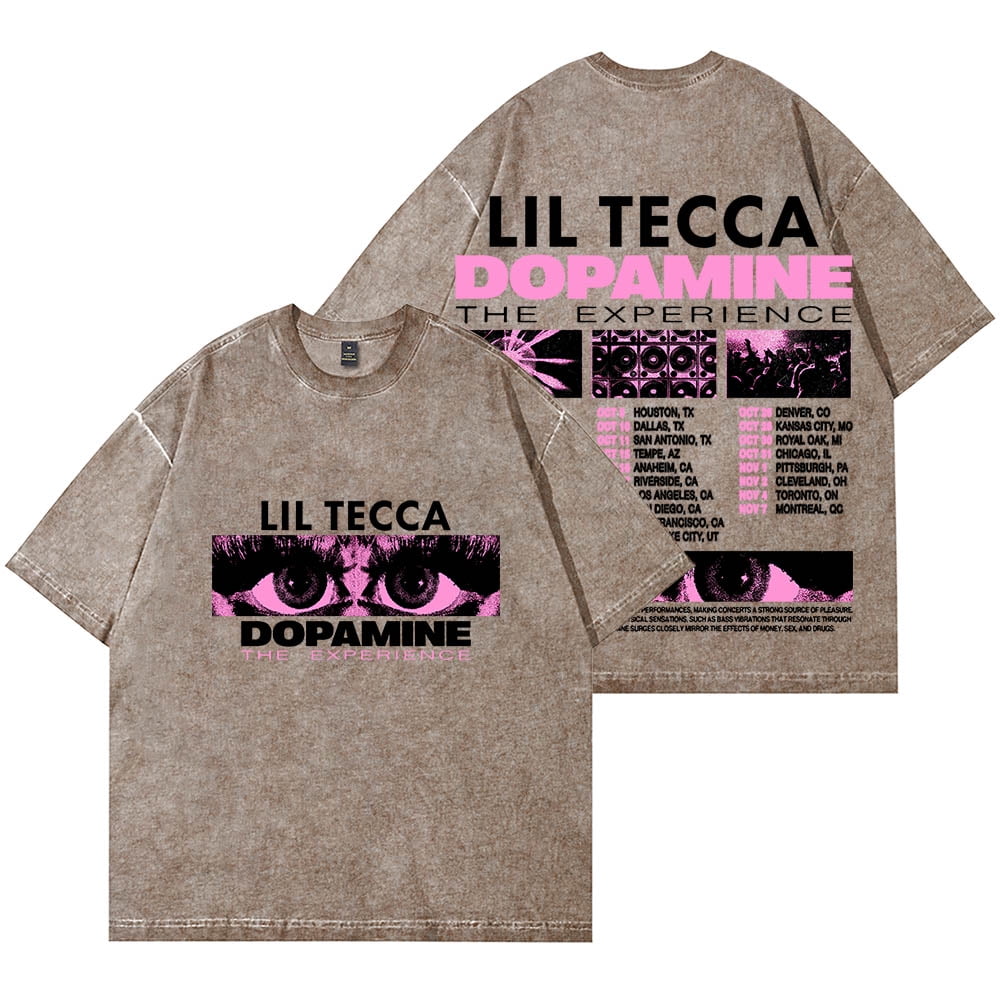 Lil Tecca The Dopamine Experience Tour Merch Wash T-Shirts Women Men ...
