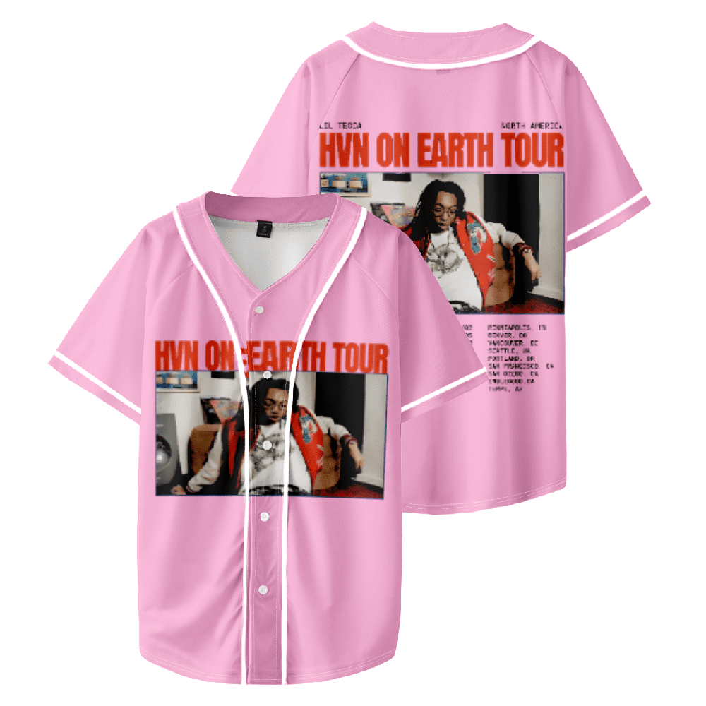Lil Tecca merch Hvn On Earth Tour Baseball Jersey Fashion 3D Print Hip ...