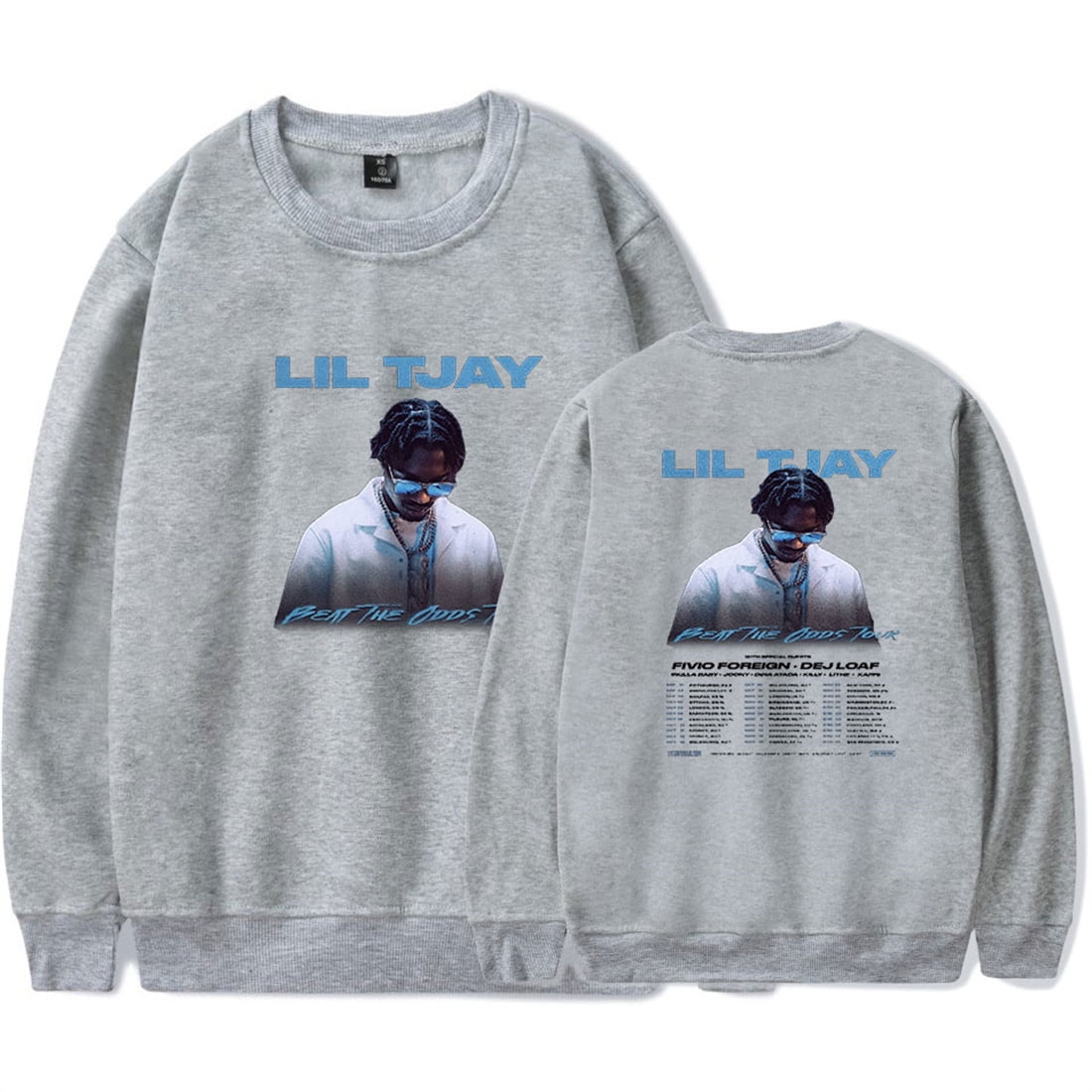 Lil Tjay Beat The Odds Tour Crewneck Sweatshirt Fashion Clothes Unique ...