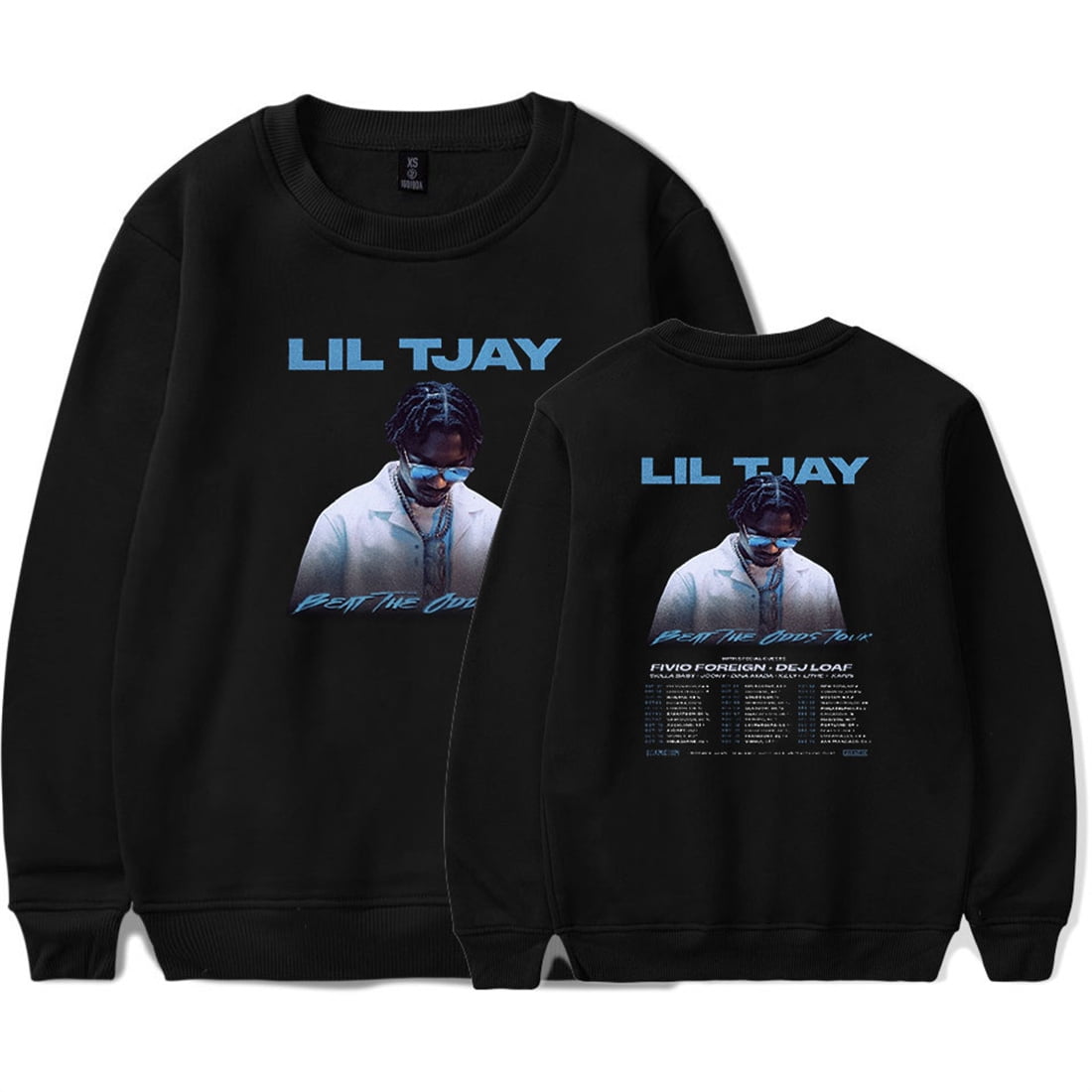 Lil Tjay Beat The Odds Tour Crewneck Sweatshirt Fashion Clothes Unique ...