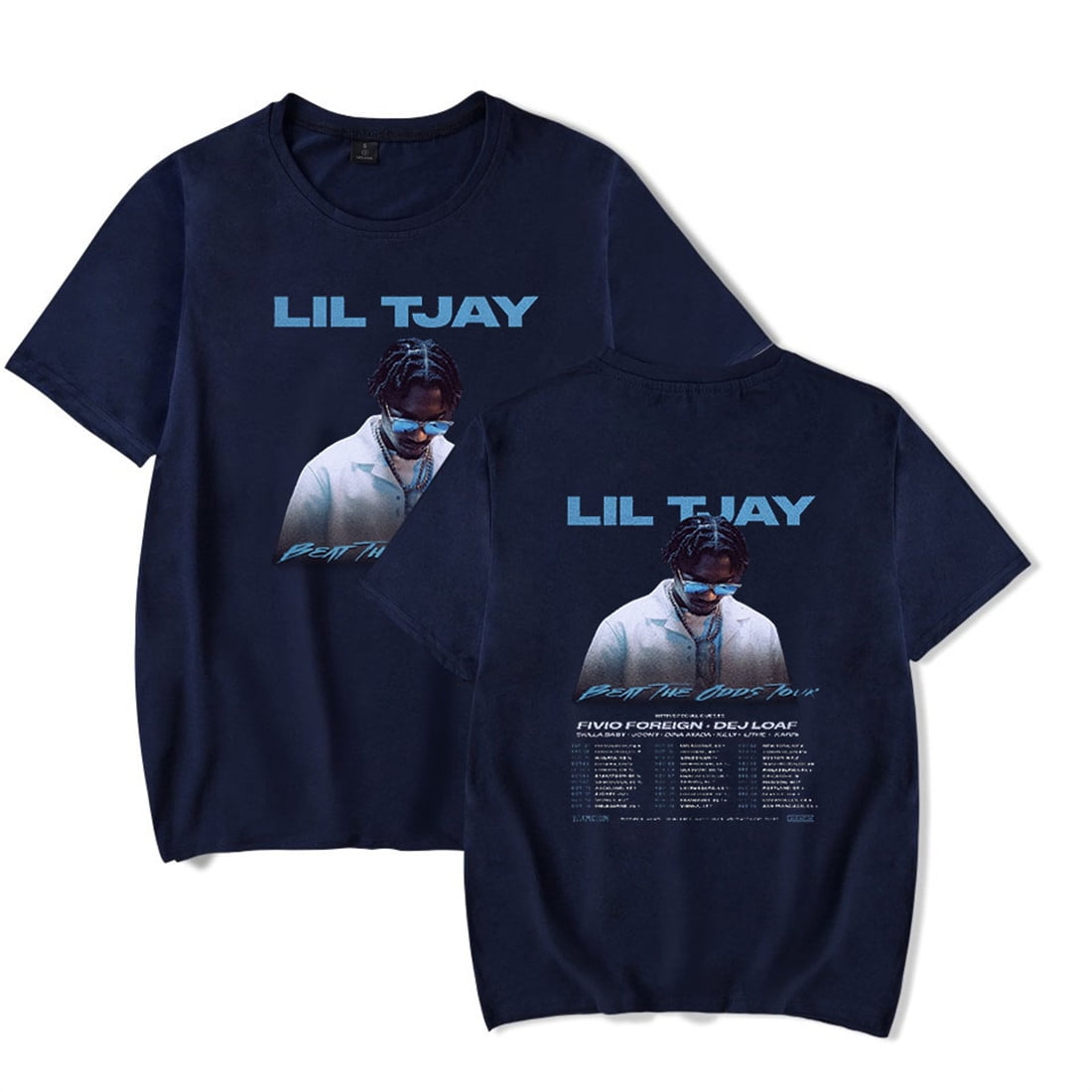 Lil Tjay Beat The Odds Tour T-shirt Hip-Hip Crewneck Summer Top Unique ...
